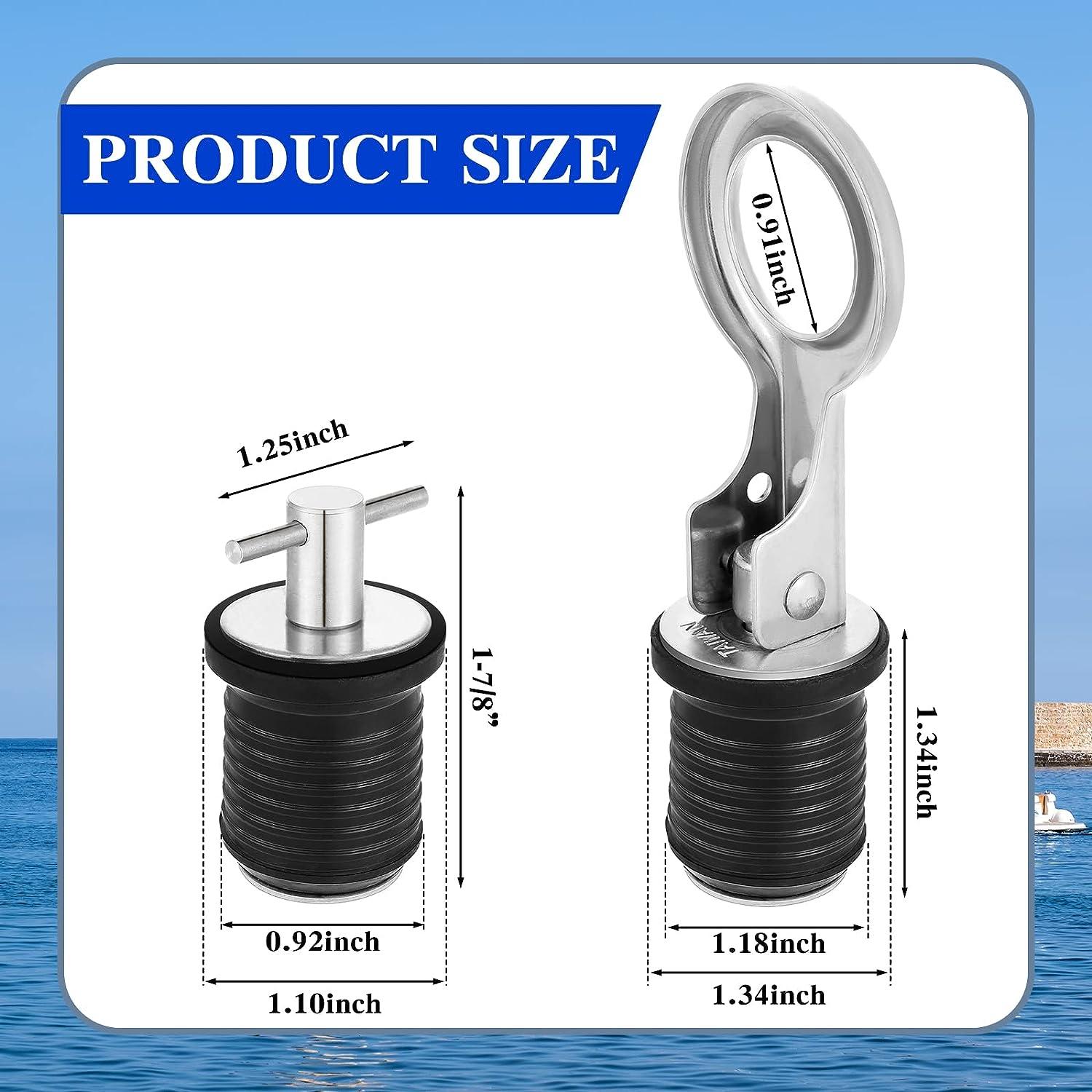 Amyhill 2 Pcs Snap & T Handle Drain Plug Set - 1 Inch Boat Drain Plugs ...