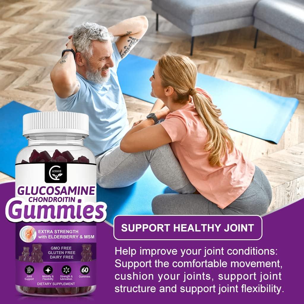 GORNVB Glucosamine Chondroitin Gummies with MSM & Elderberry - Joint ...