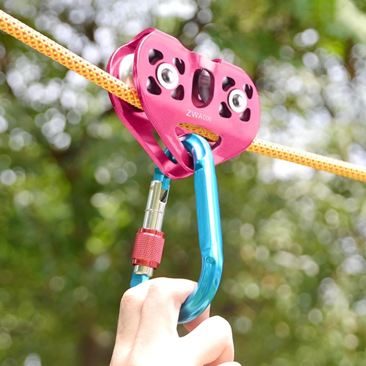 Buy TRIWONDER 30kN Double Rope Pulley - EN12278 Certified for Steel ...
