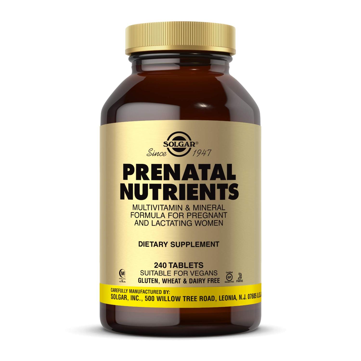 Solgar Prenatal Nutrients Multivitamin & Mineral - 240 Tablets for ...
