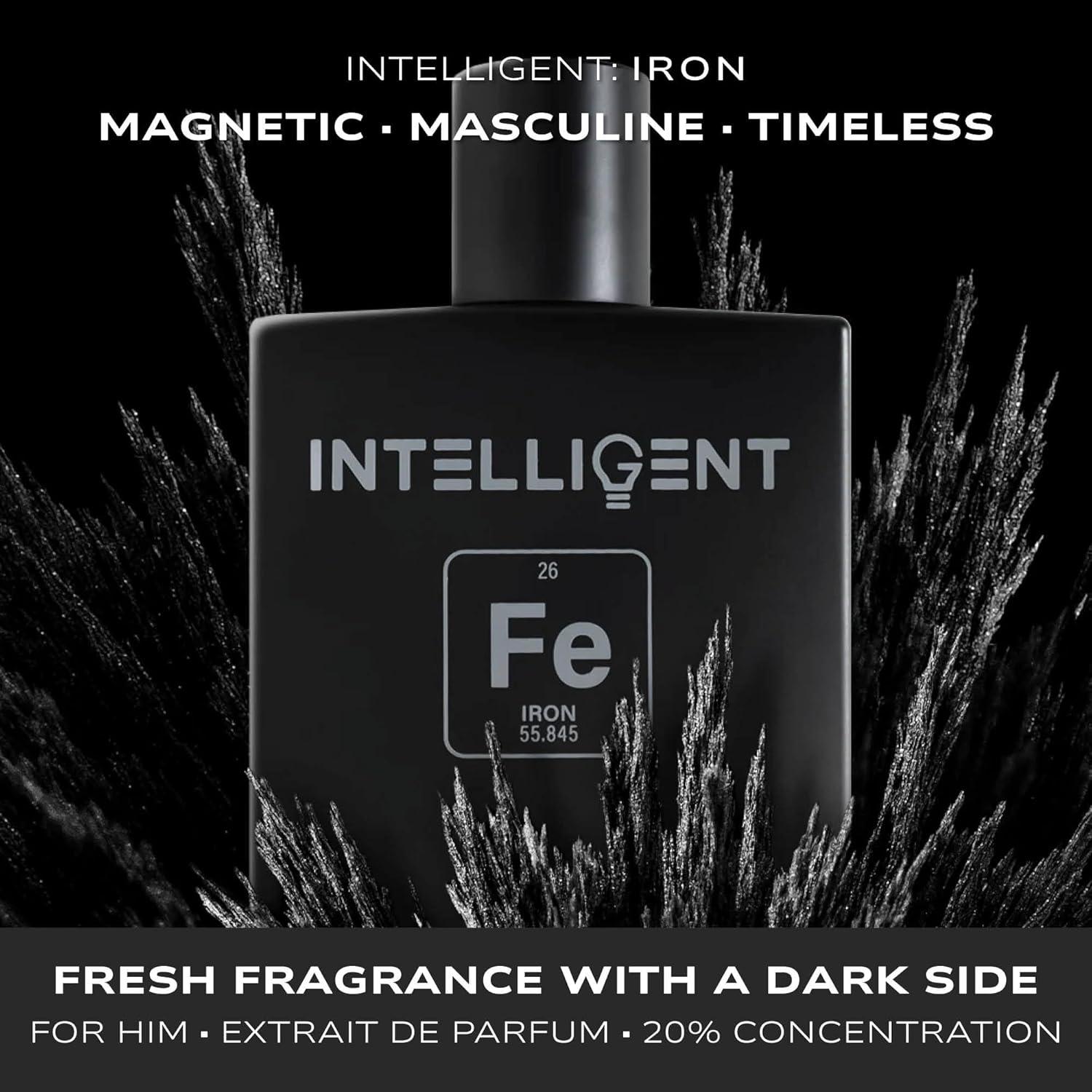 Intelligent Iron | Magnetic Masculine and Timeless | Extrait de Parfum for Men | 3.4 Fl Oz (100 mL)