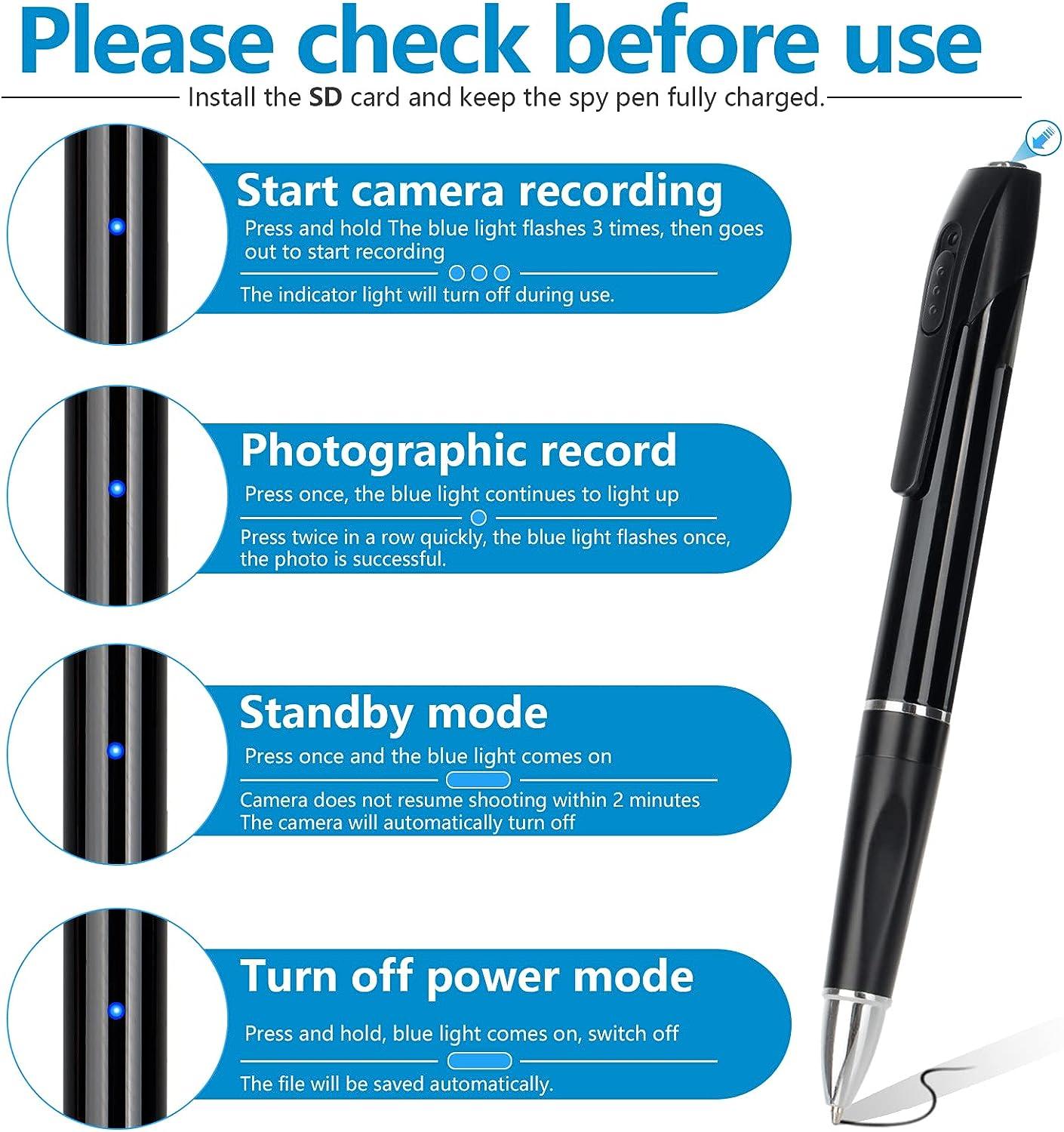 hidden camera pen instructions