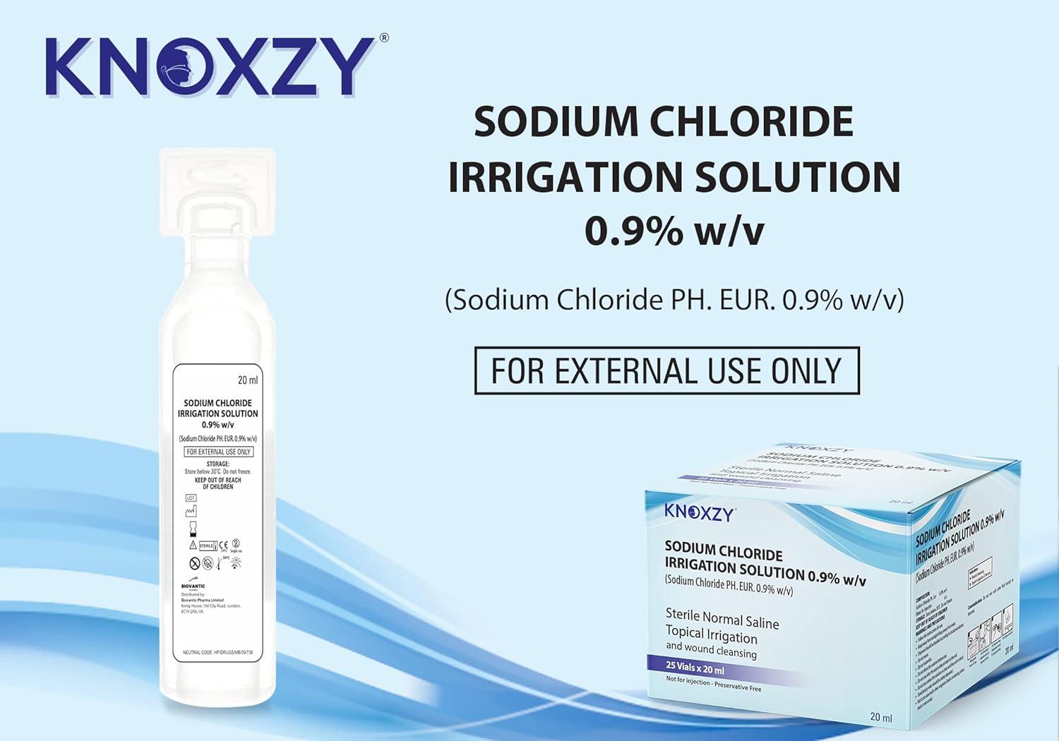 KNOXZY Sterile Saline Pods 20ml - Eye Wash & Wound Cleansing for ...