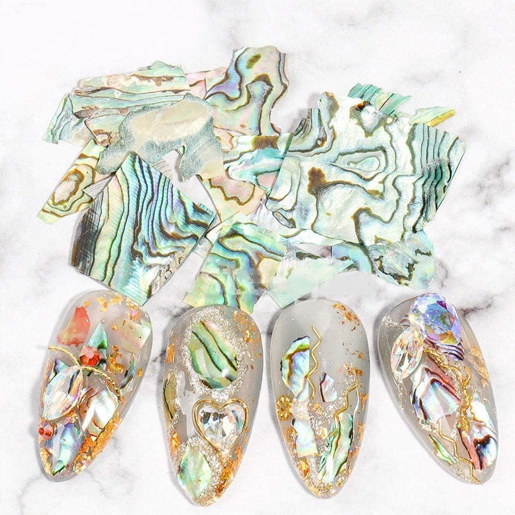 Ownsig Seashell Nail Art Glitter Slices - 3D Abalone Shell Fragments ...