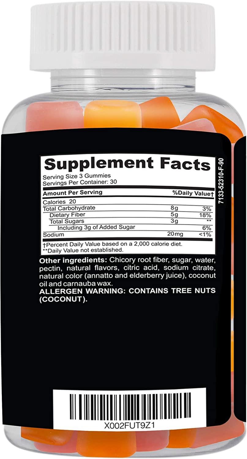 CLINICAL DAILY Fiber Max Vegan High Fiber Gummies - Constipation Relief ...