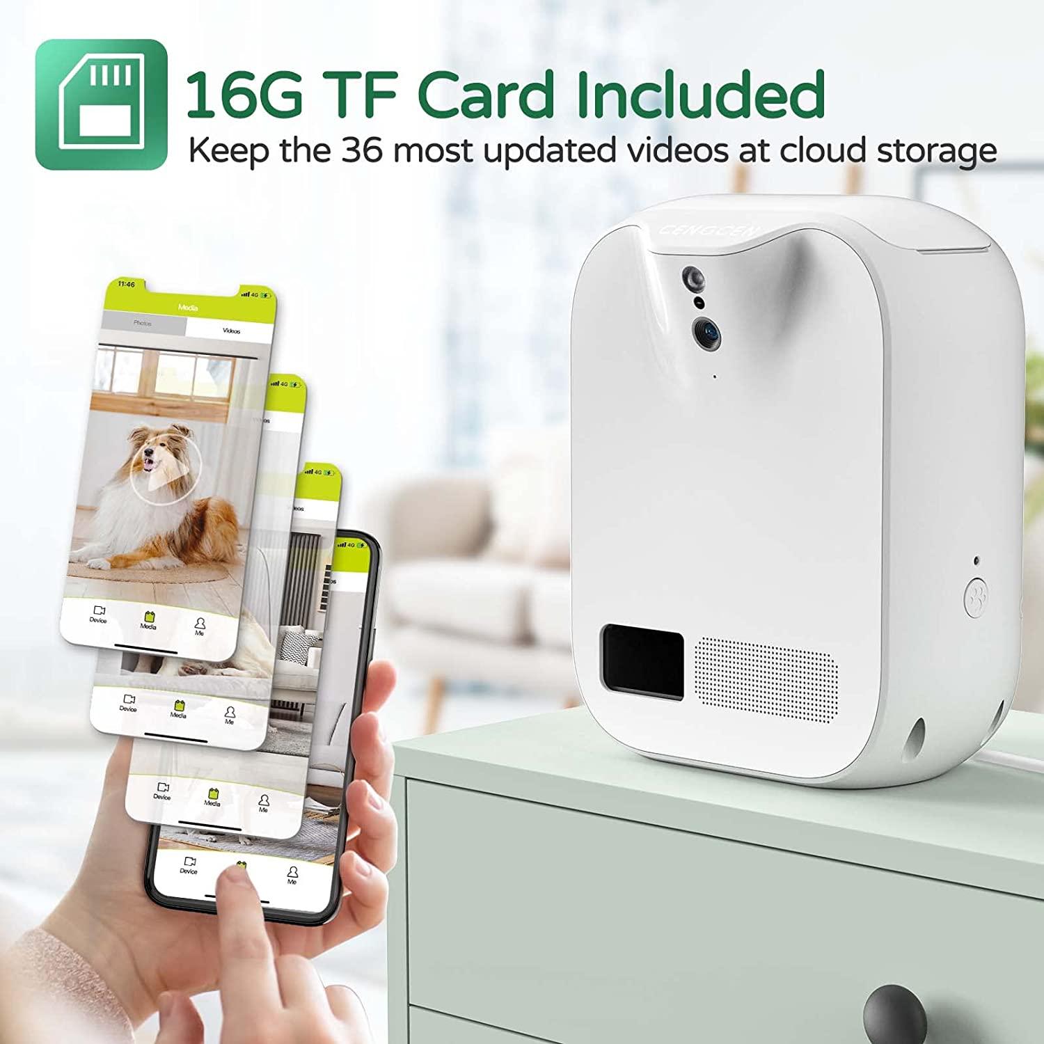 Pet Monitoring Camera Dog Treat Dispenser - CENGCEN Two-Way Audio HD ...