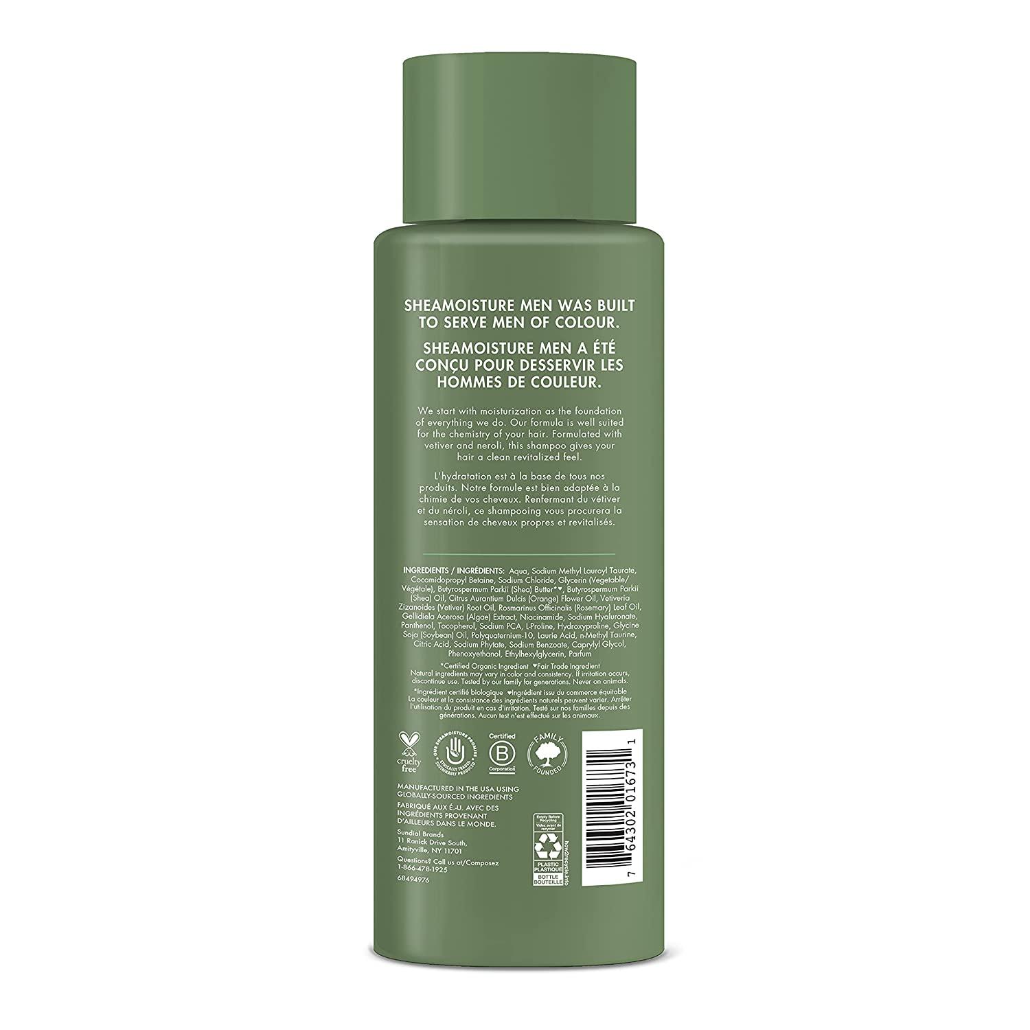Shea Moisture Men's Refreshing Shea Shampoo 15 FZ - Hydrating Haircare ...