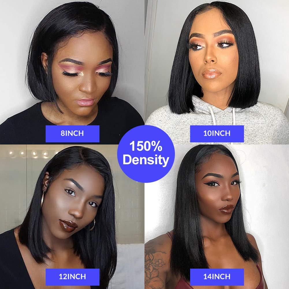 Brazilian Virgin Straight Bob Wig for Black Women - 4x4 Lace Front ...