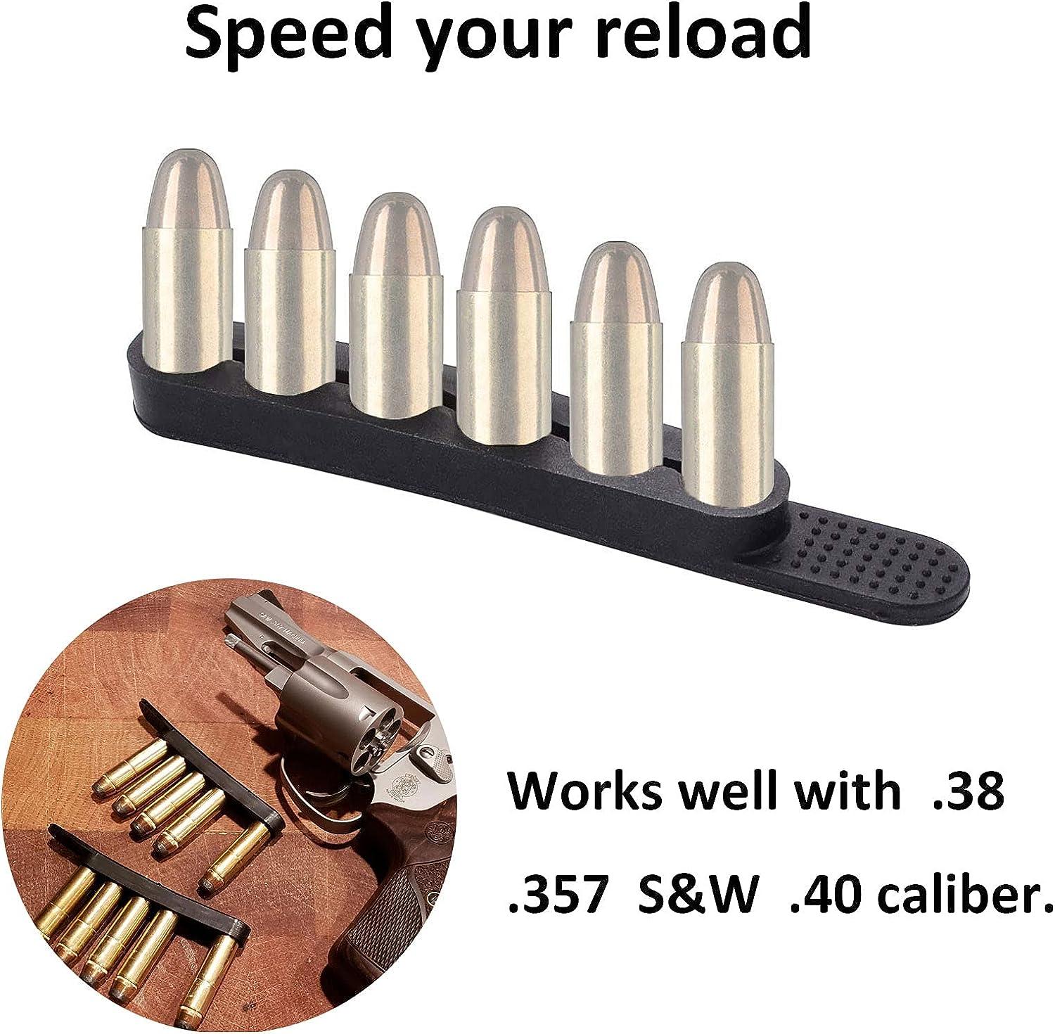 Ficero Speed Strips for 38 357 Caliber, Black Speed Strip 6 Round (4 Pack)