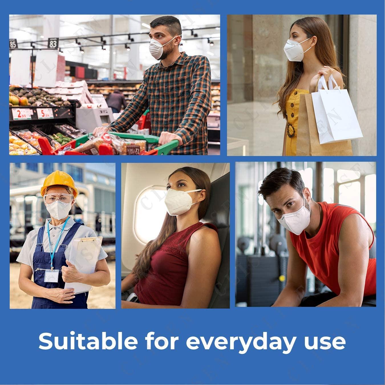 20-Pack 5-Ply Disposable Protective Face Masks - 3D Foldable Design ...