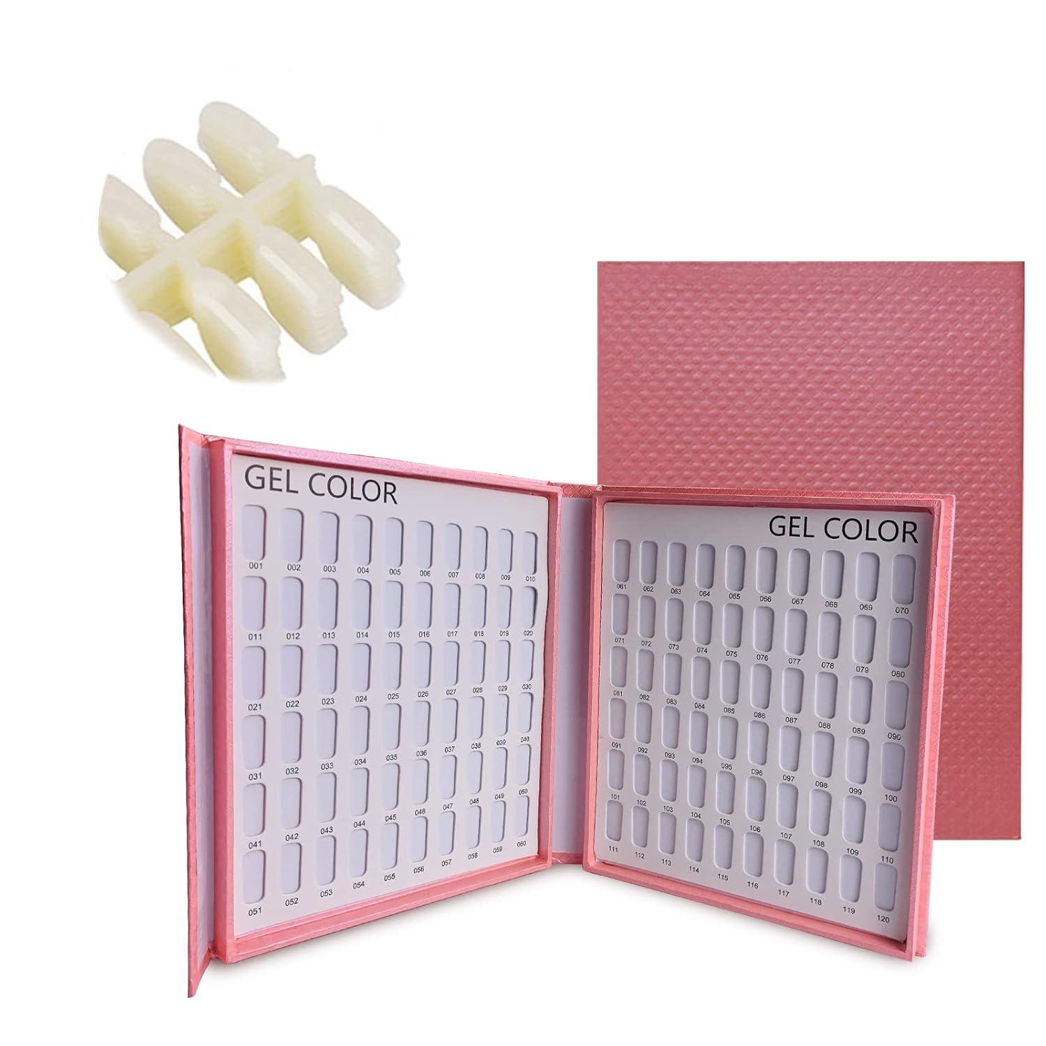 120 Nail Color Card - Nail Art Display with 120 False Nail Tips for ...