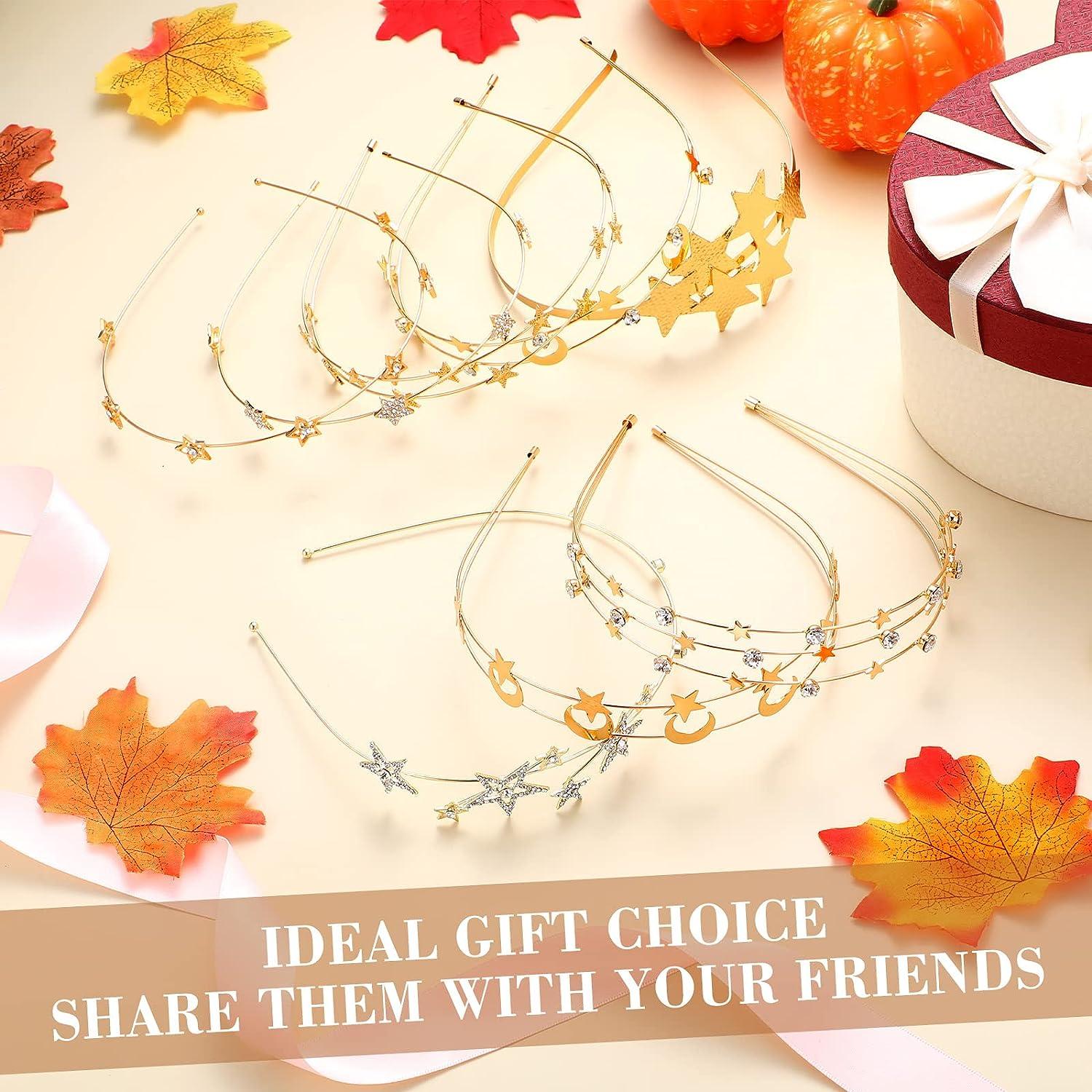 Star Headband Set - Double Wire Gold Headpiece for Wedding, Birthday ...