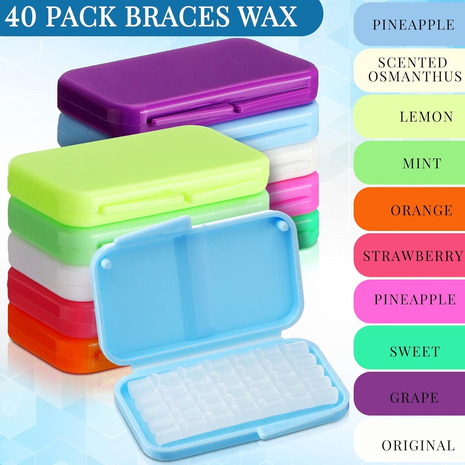 40 Pack Dental Wax Orthodontic Repair Kit with Colorful Storage Case ...