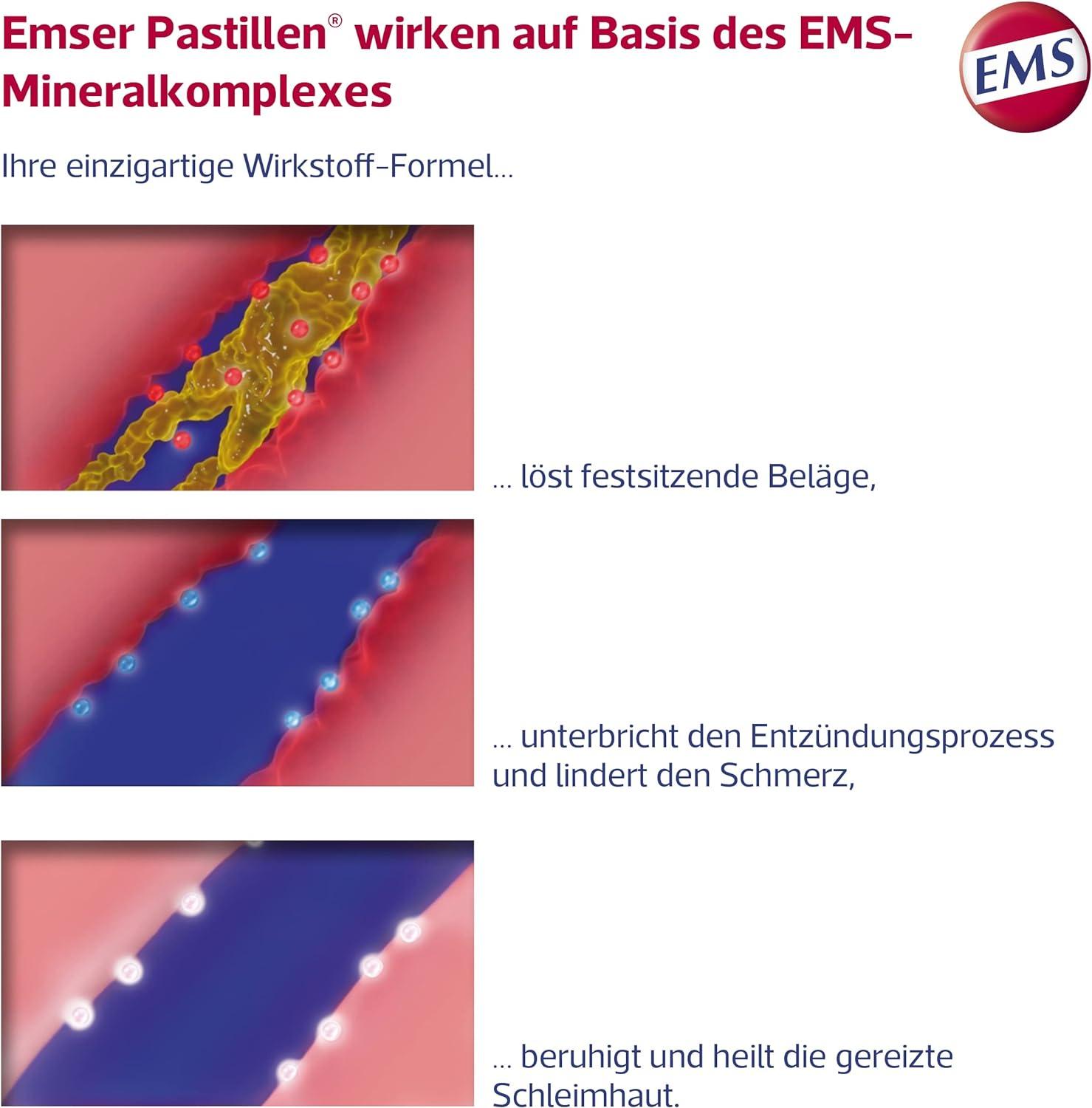 Emser Pastilles Half Tablets - Sugar-Free Menthol Freshness for Sore ...