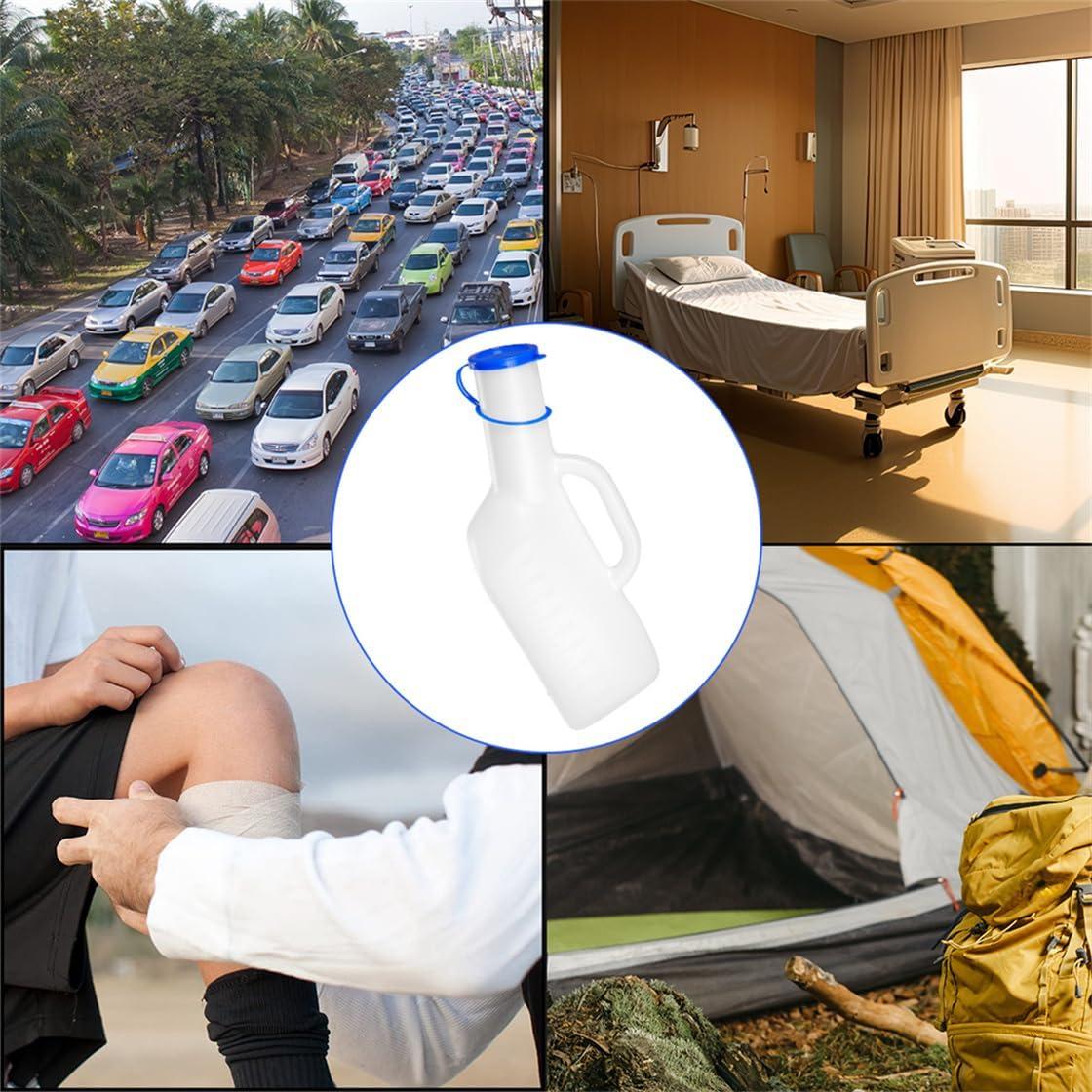 Portable Men's Urinal - 1L Leak-Proof Urine Bottle for Travel ...