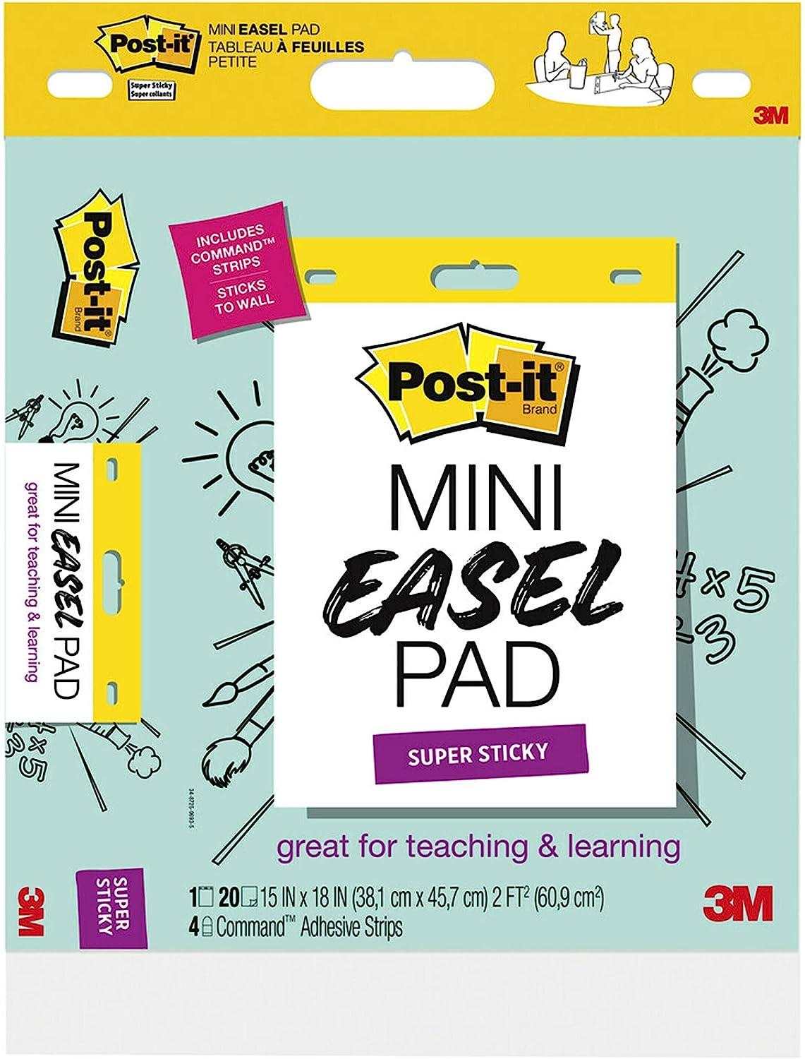 Post-it Super Sticky Mini Easel Pad 15 x 18 Inches 20 Sheets/Pad 6 Pads ...
