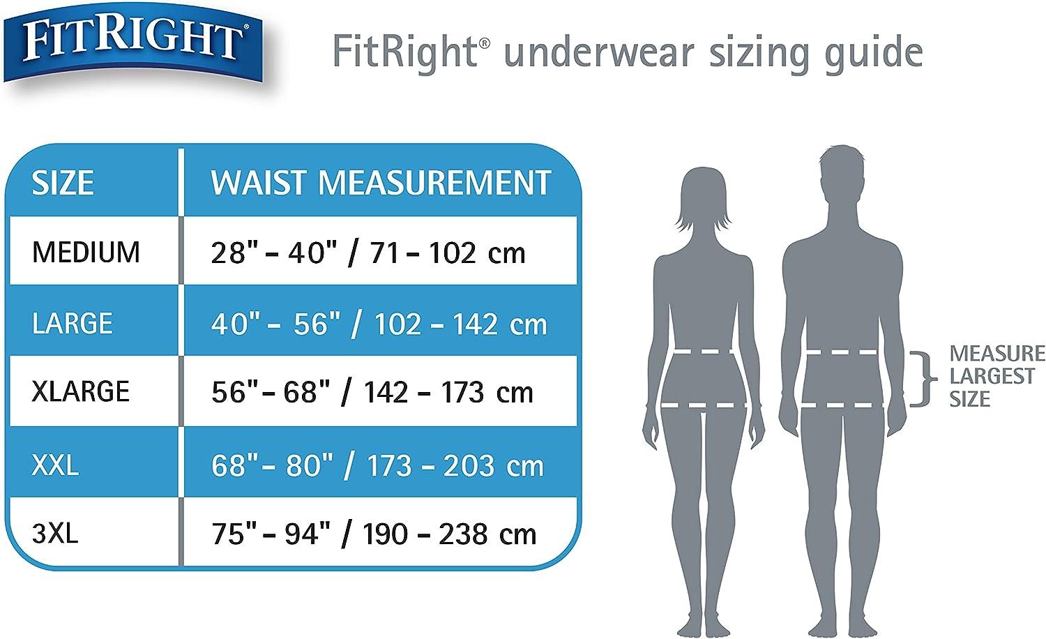 FitRight Adult Incontinence Underwear 3X-Large, Heavy Absorbency (20 ...