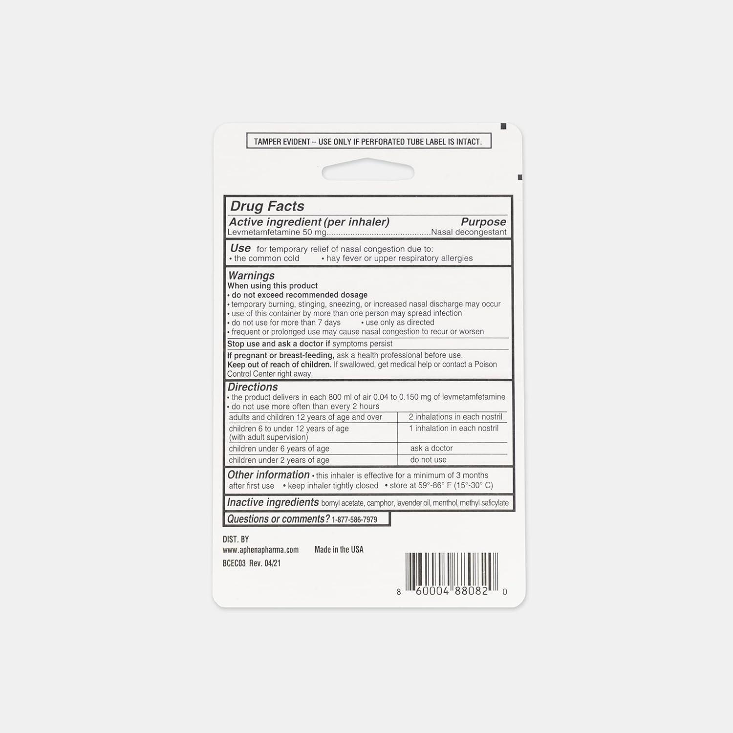 EverClear Medicated Vapor Inhaler Nasal Decongestant 3 Pack - Cold, Hay ...