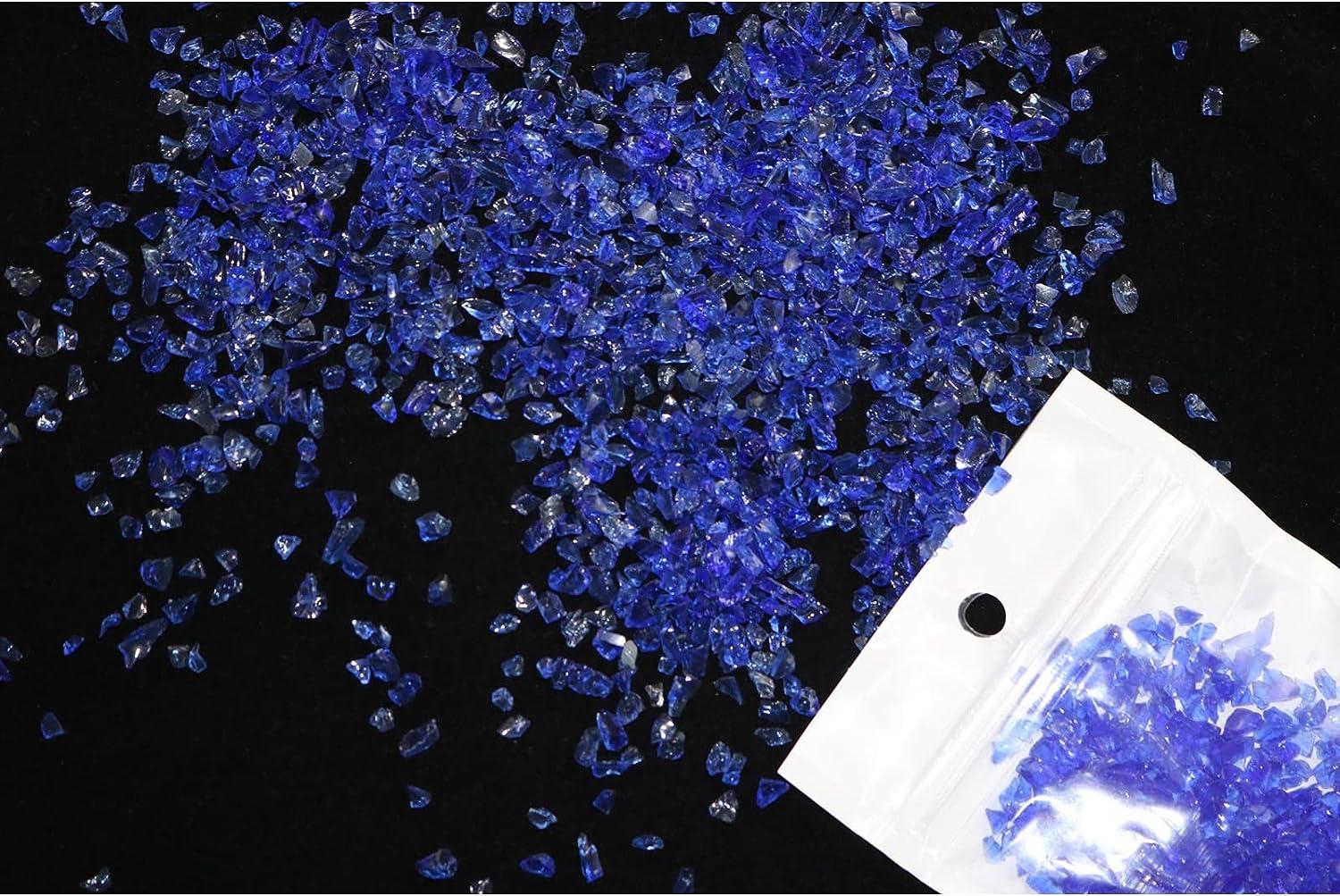 Blue Crushed Glass Sand - DIY Glitter Irregular Crystal Broken Glass ...