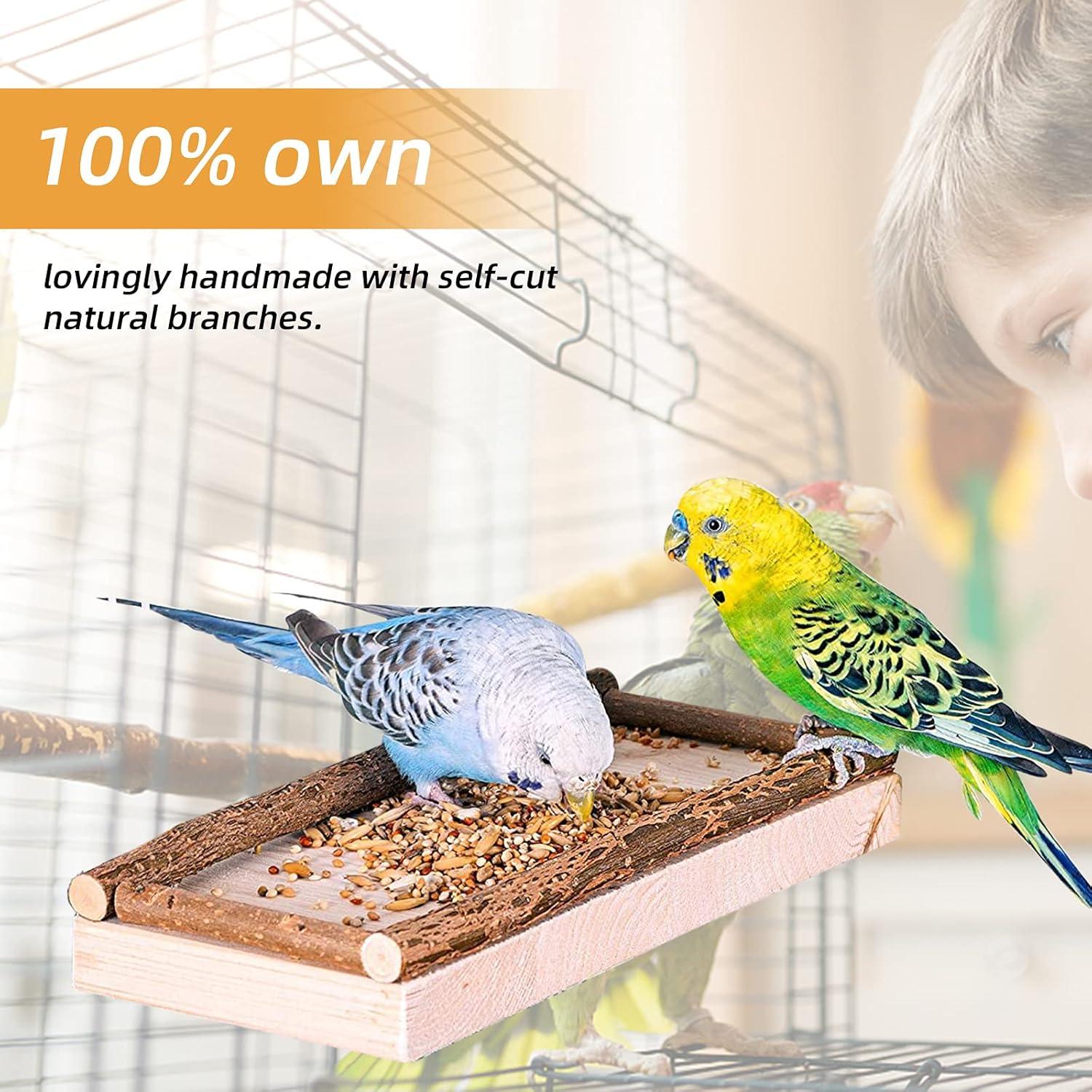 Buy Corner Seating Boards for Birds - 2-Set 10x20cm with Natural Wood ...