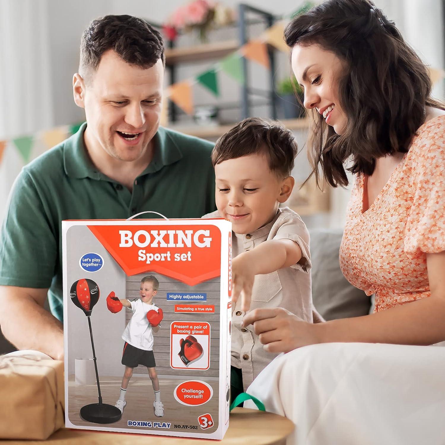 Kids Punching Bag Set with Gloves & Stand | Adjustable Height Boxing ...