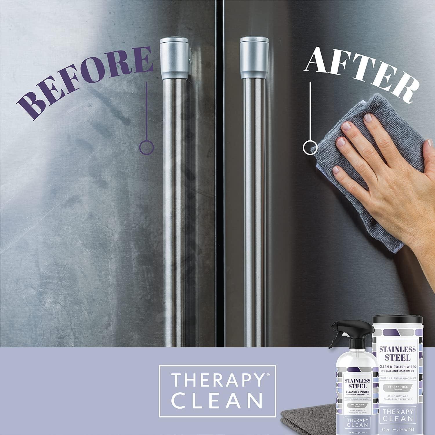 Therapy Stainless Steel Cleaner & Wipes Kit - Fingerprint Resistant ...