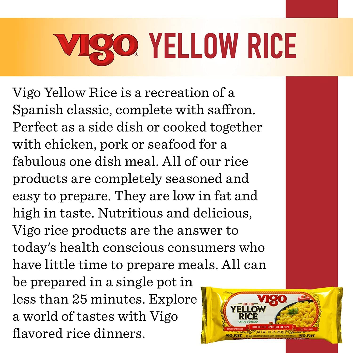 Vigo Authentic Saffron Yellow Rice - Low Fat, 10oz (Pack of 12) - Premium Flavor & Quality | Buy ...