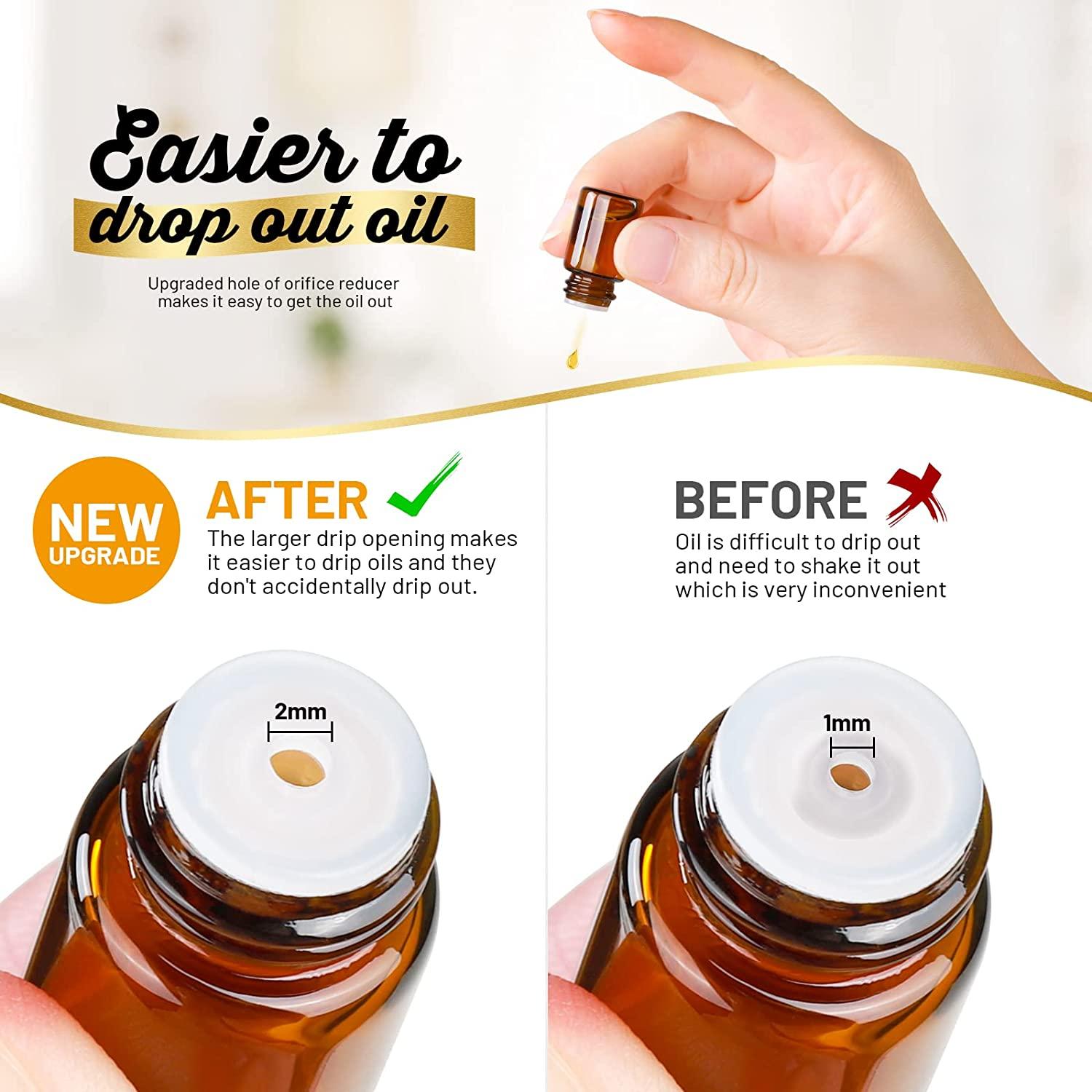 Teenitor 2ML Essential Oil Bottles 100-Pack - Small Glass Sample Vials ...