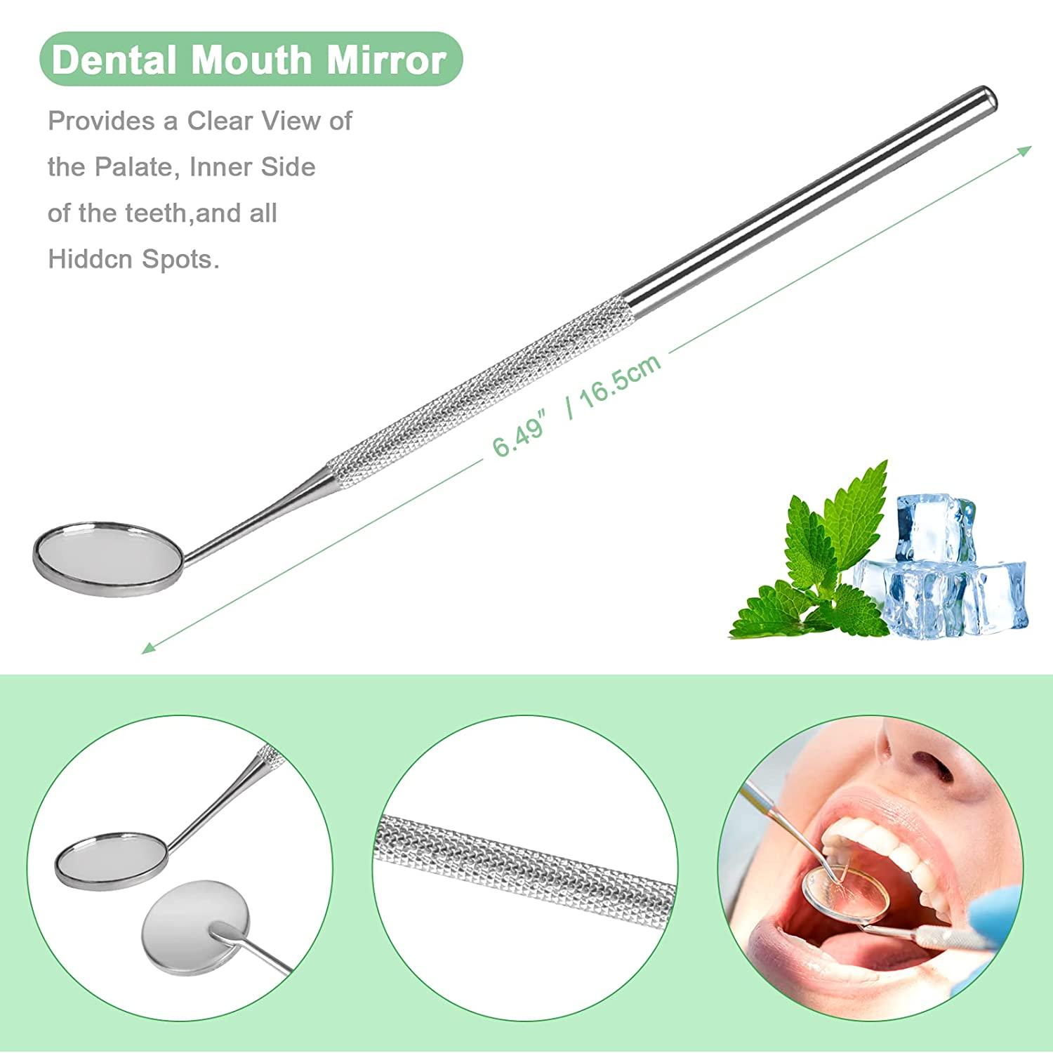 Dental Tools Kit for Professional Teeth Cleaning - Dental Pick, Mirror ...