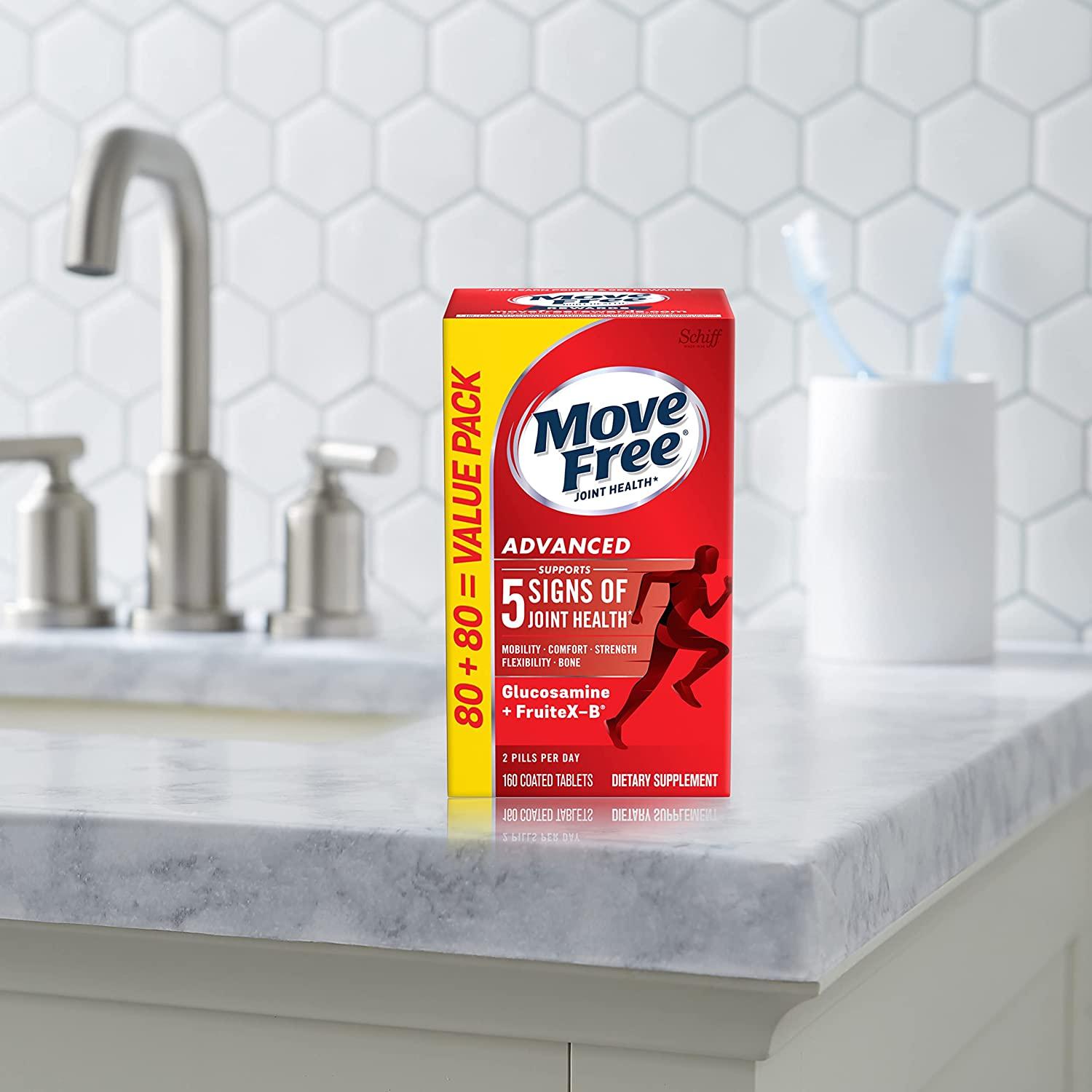 Move Free Advanced Glucosamine Chondroitin + Calcium Fructoborate Joint ...