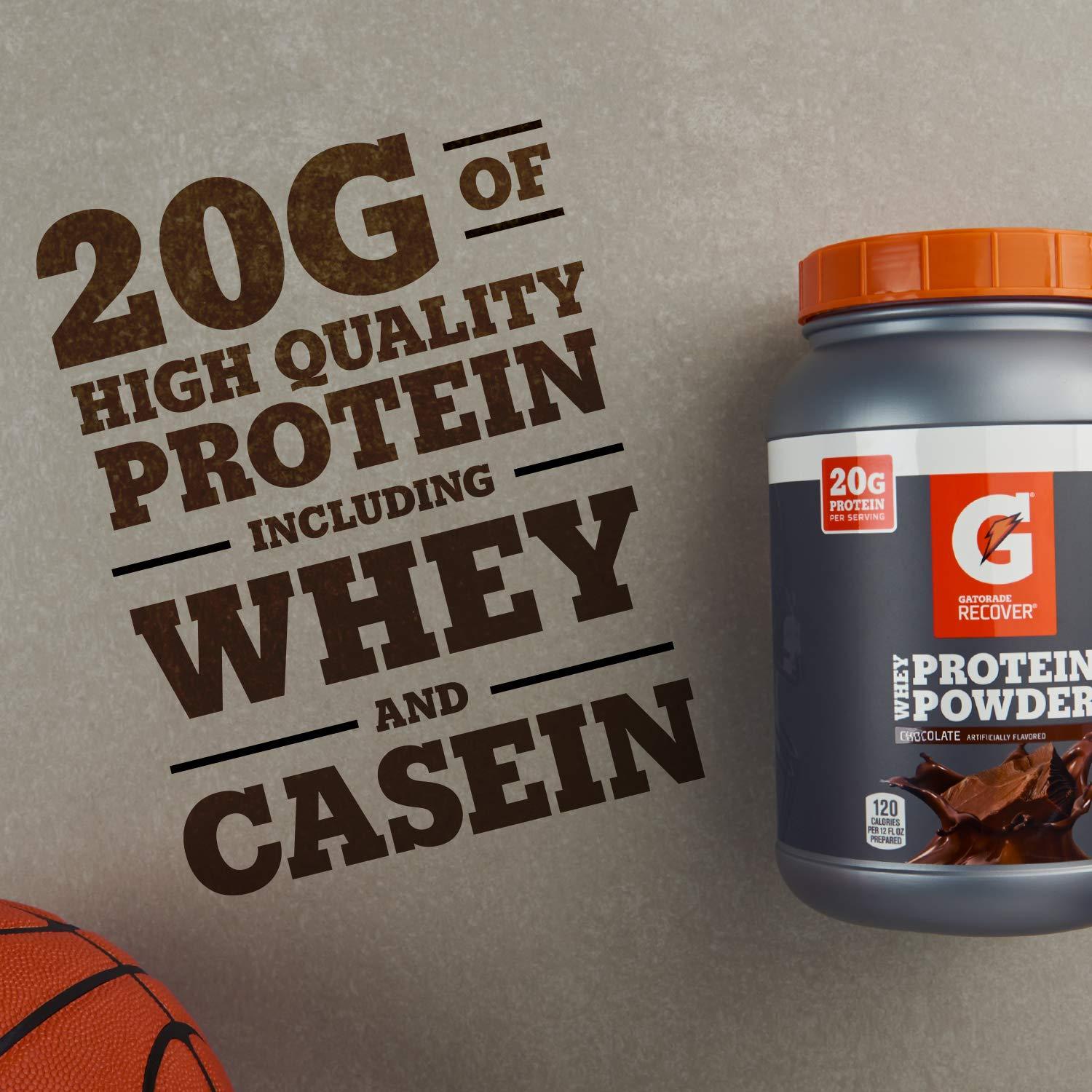 Gatorade Whey Protein Powder Chocolate 56 oz Canister - 50 Servings ...