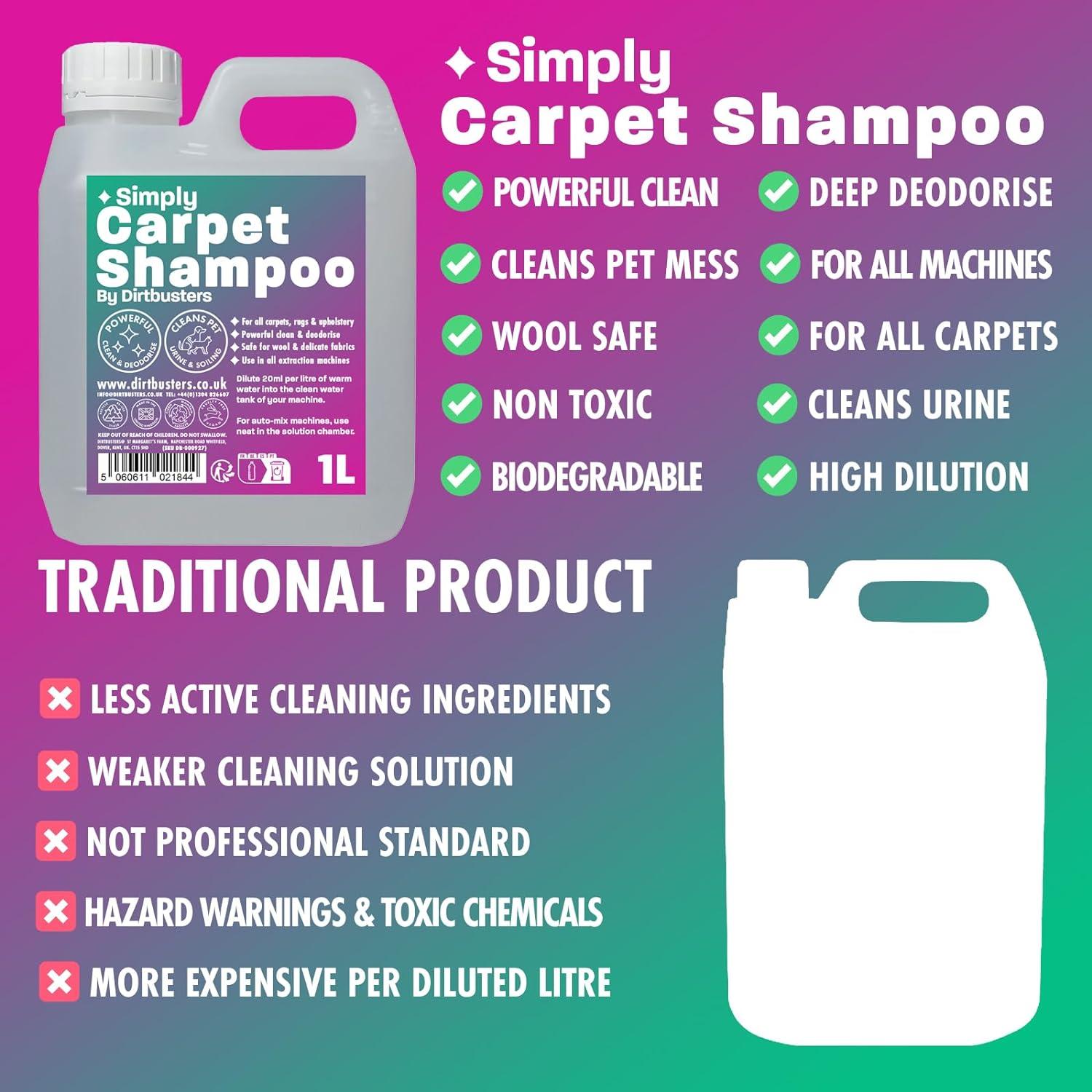 Dirtbusters Simply Carpet Cleaner Shampoo 3-In-1 Solution - 1L ...