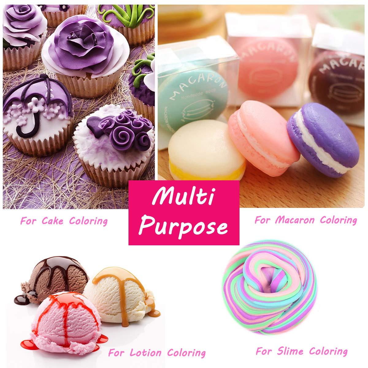 20 Color Rainbow Fondant Cake Food Coloring Set - Neon Liquid Dye for ...