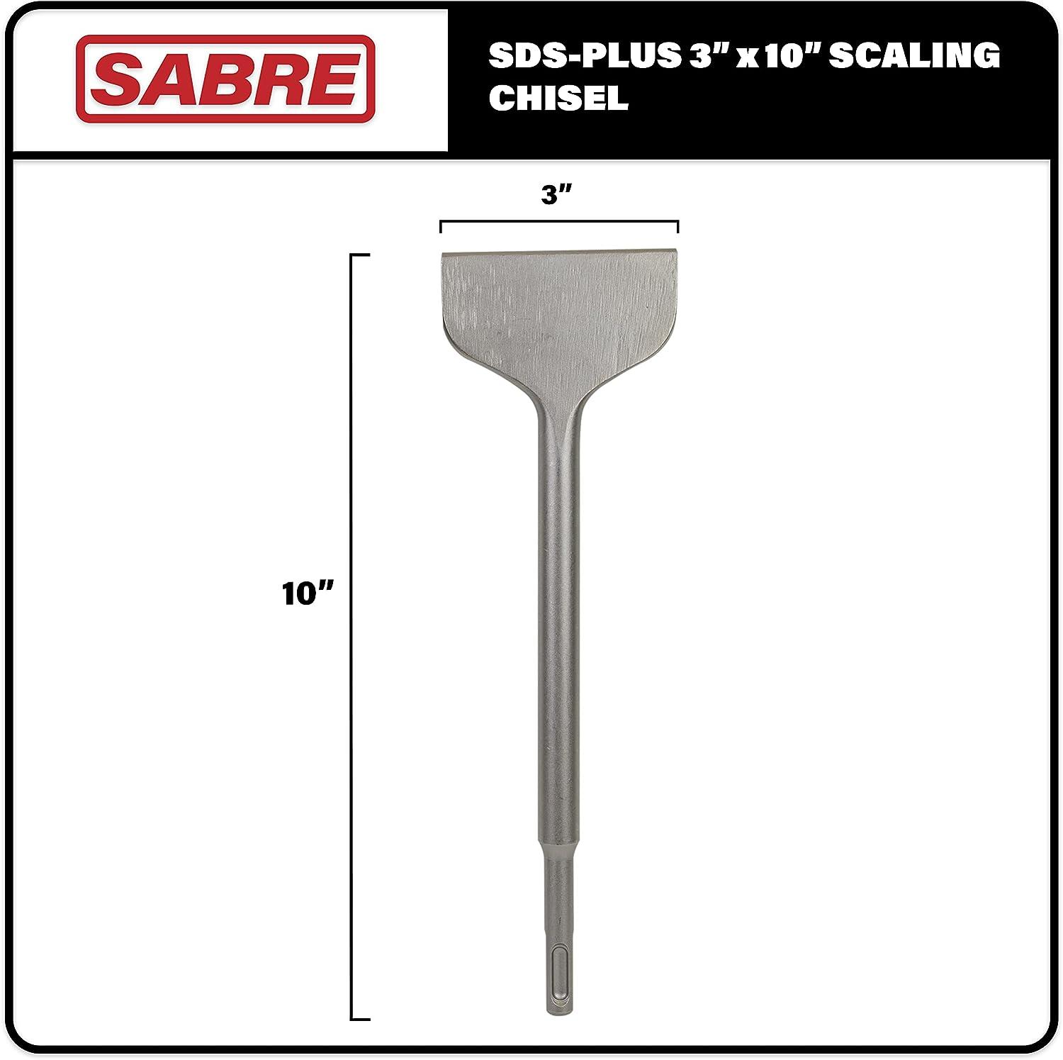 Sabre Tools SDS Plus Thinset Scraping Bit 3 x 10 Thinset Scaling Chisel SDS Chisel Bit for ...