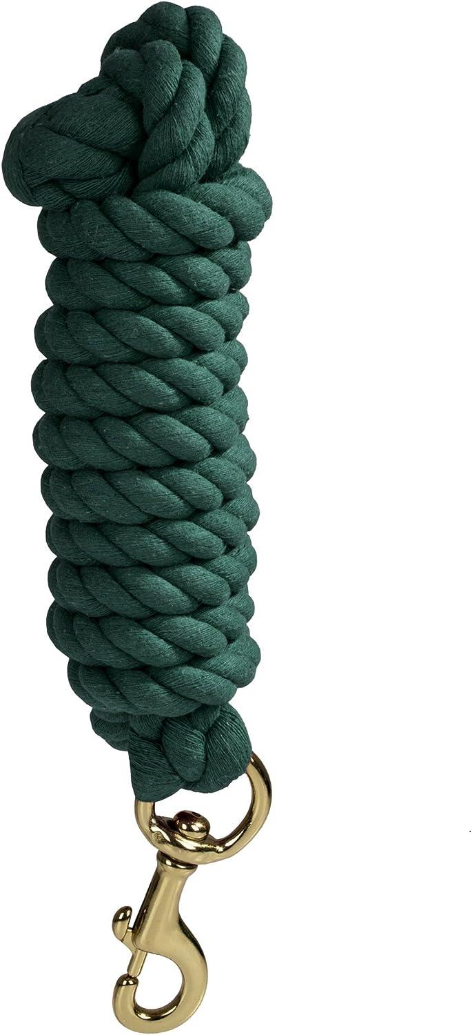 Intrepid International Heavy Duty 10ft Cotton Lead Rope with Brass Snap ...