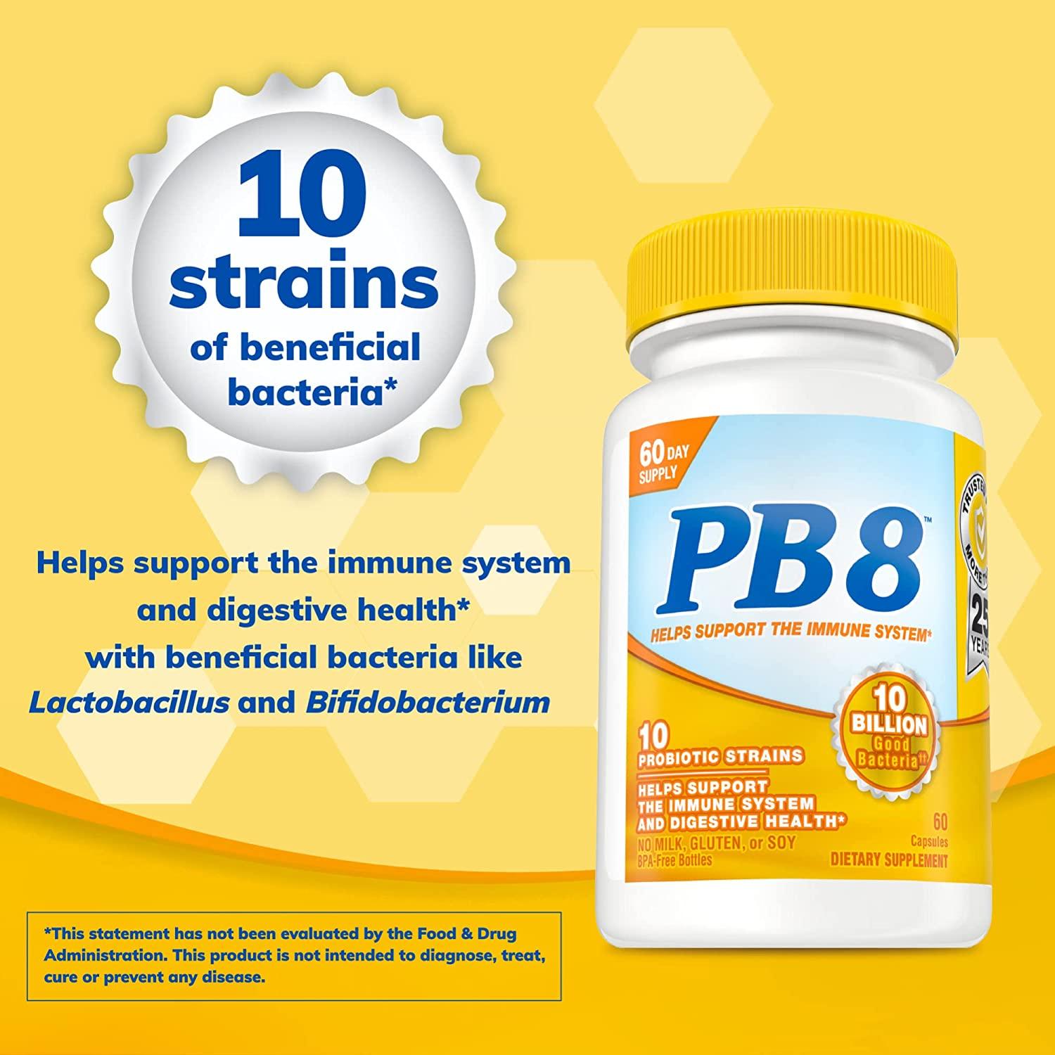 Nutrition Now PB 8 Probiotic - Immune & Digestive Support Supplement ...