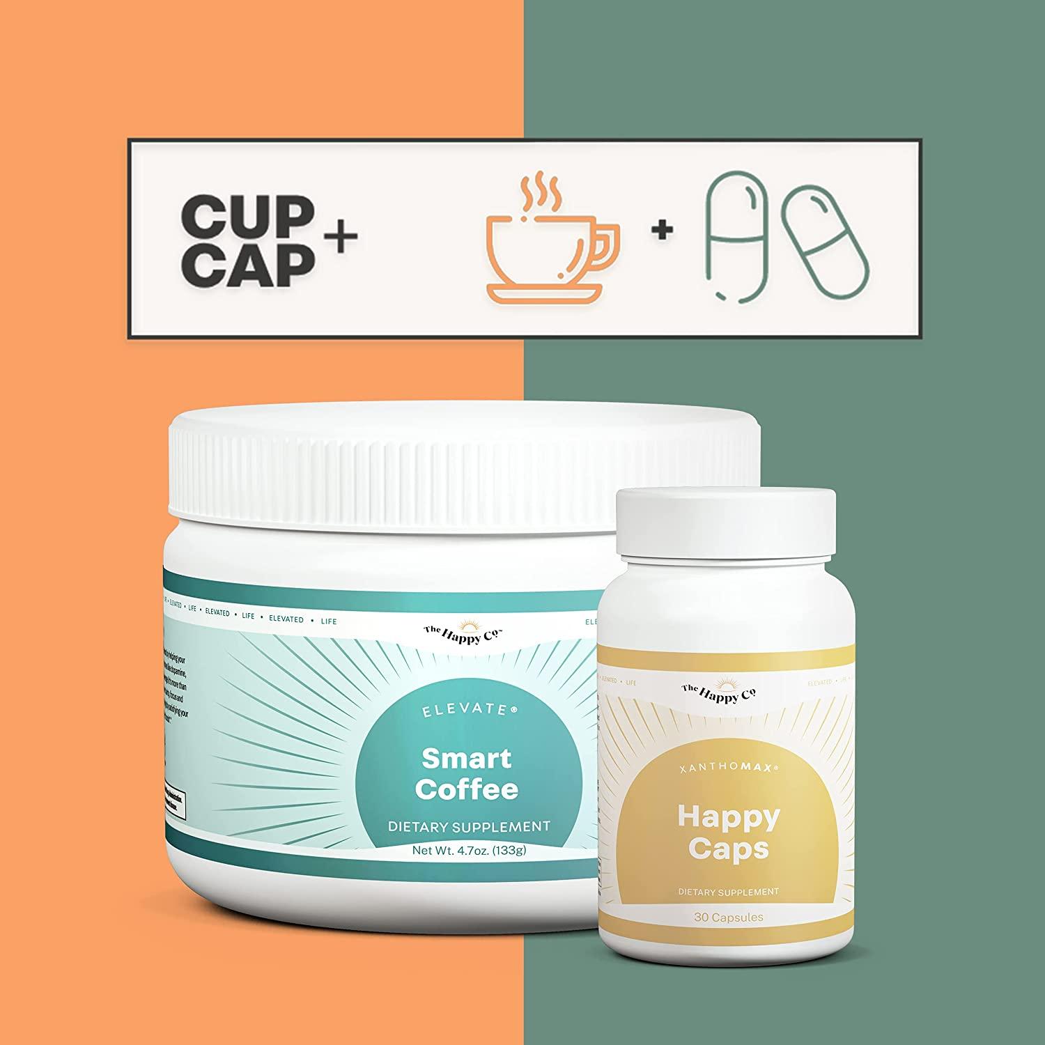 The Happy Co. D.O.S.E. Coffee Duo - Elevate Smart Coffee & XanthoMax Happy Caps - Nootropic ...