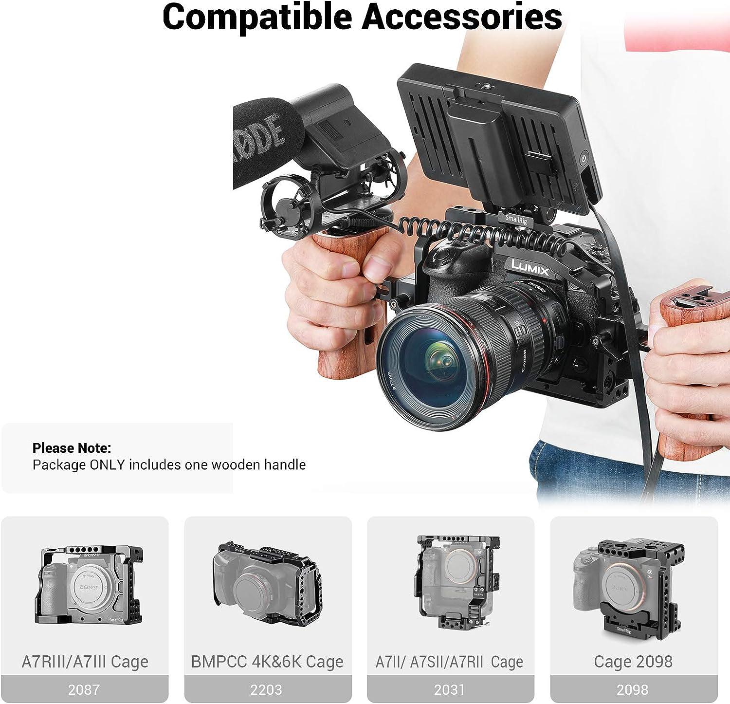 SmallRig Universal Wooden NATO Handle Grip for DSLR Camera Cage - Cold ...