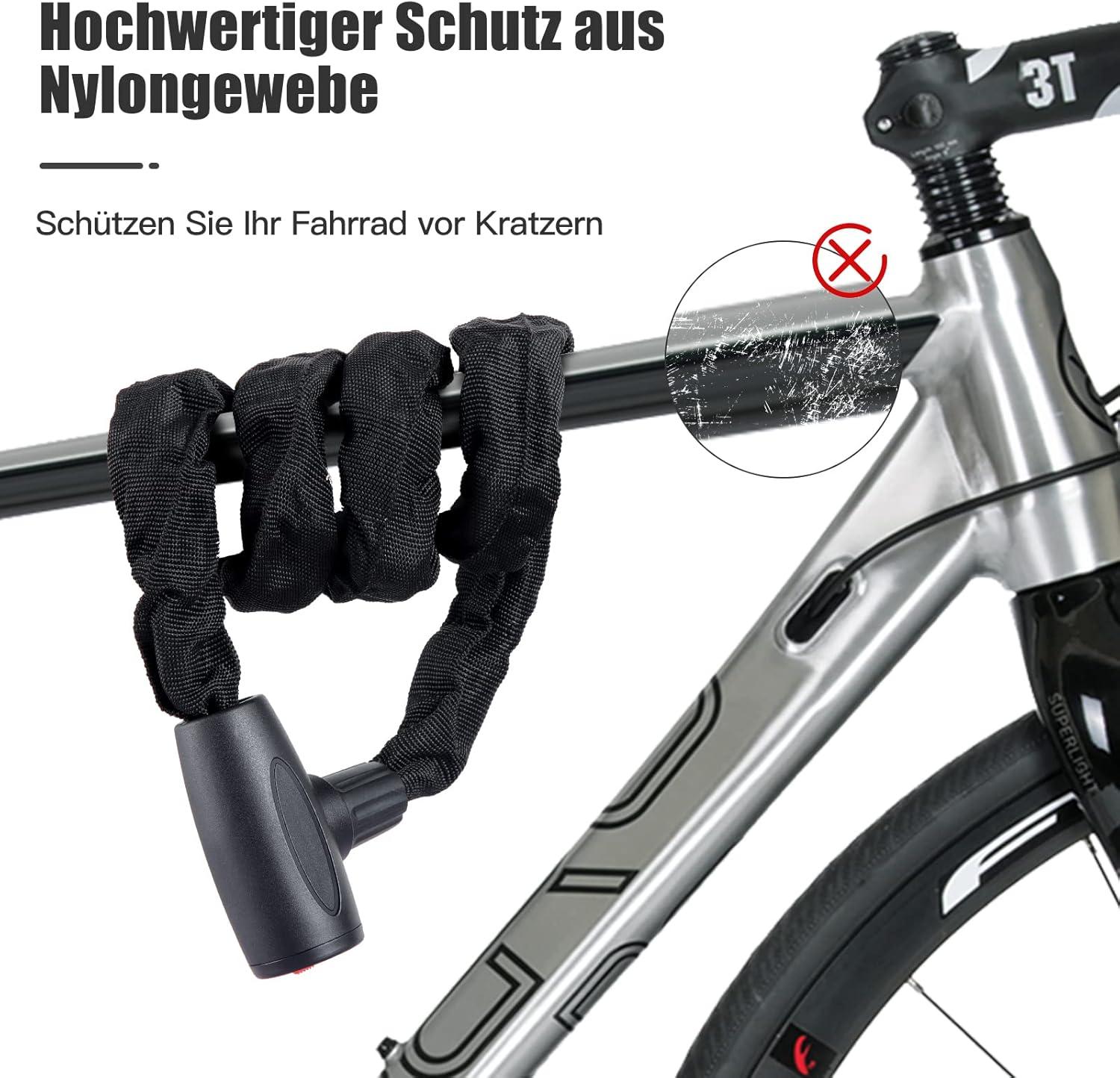 Meisax 120cm High-Safety Bicycle Lock | 6mm Hardened Steel Chain Lock ...