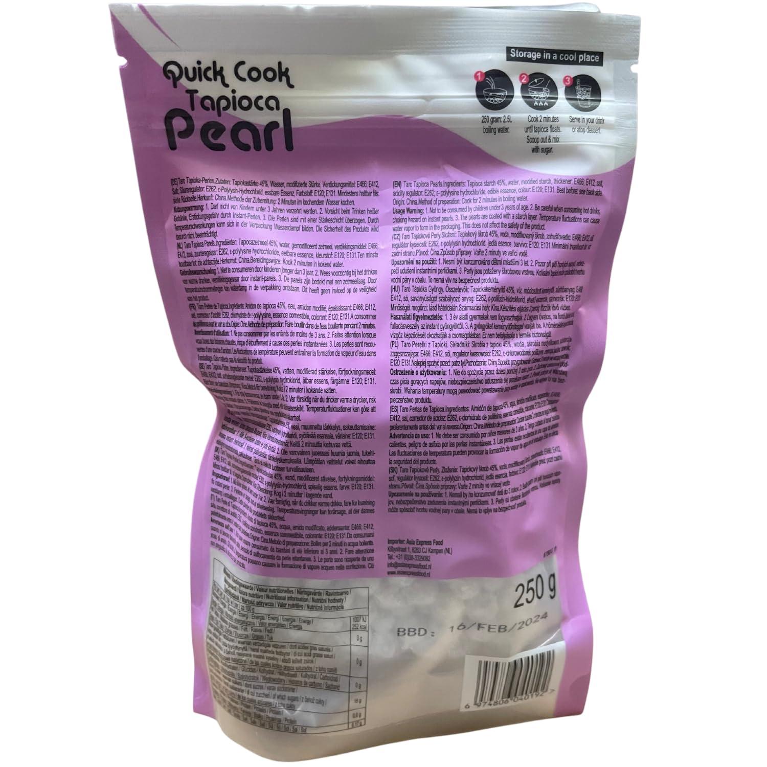 WEJEE Quick Cooking Tapioca Pearls Taro - 250g | Premium Taro Pearls ...
