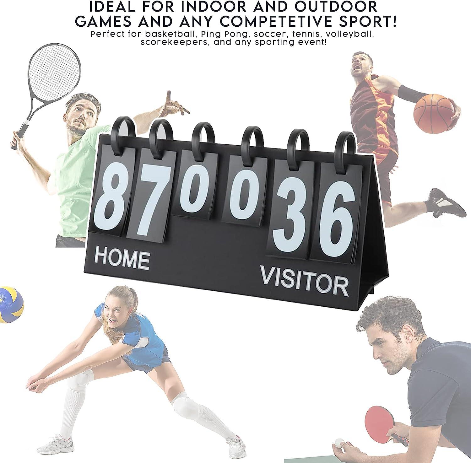 Baseball Scorebook Eorbow Flip Scoreboard, 6 Digits Portable Tabletop ...