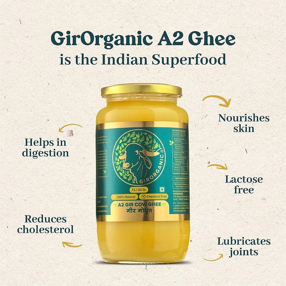 GirOrganic Grass Fed A2 Ghee | Clarified Butter (32Oz) - Unsalted Gir ...
