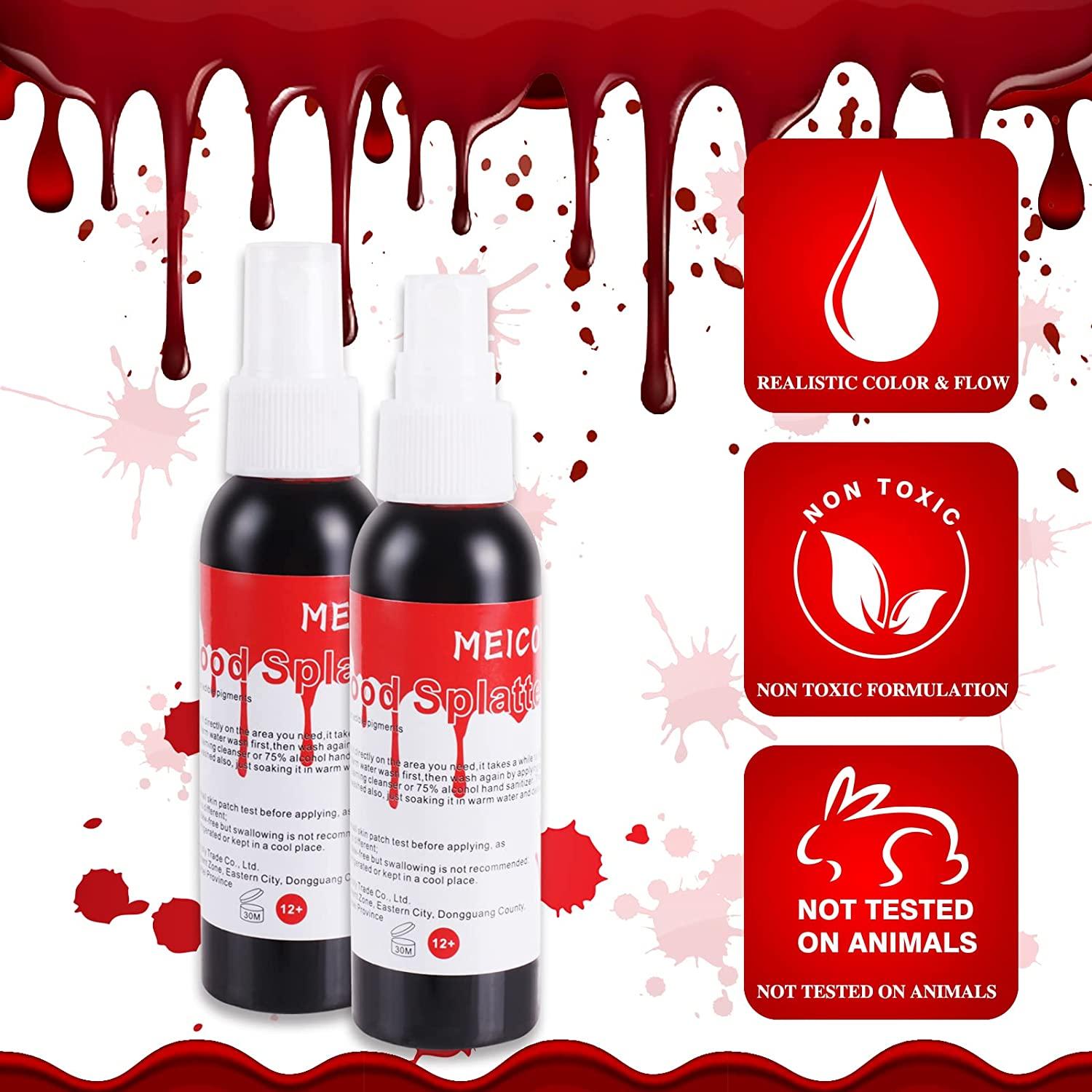 MEICOLY 2.1oz Fake Blood Spray - Halloween Liquid Blood for Zombie ...