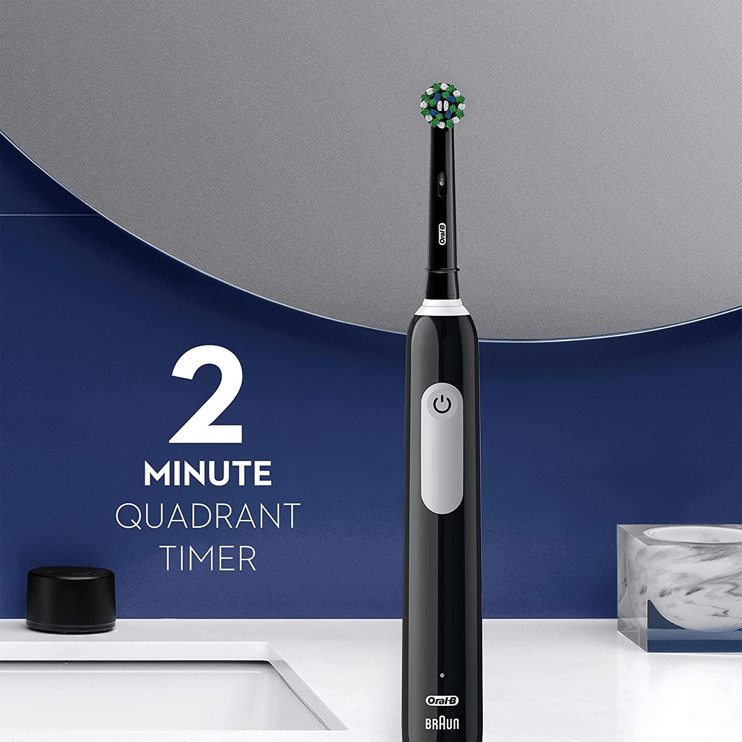 Oral-B Pro 1000 CrossAction Electric Toothbrush, Black and White, 2 Count