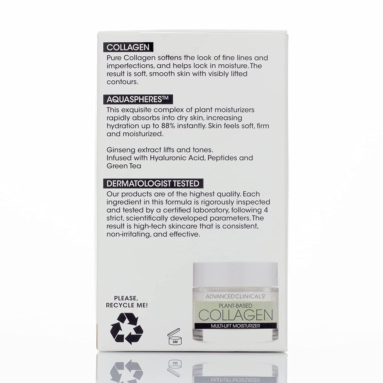 Advanced Clinicals Collagen Cream Facial Moisturizer with Hyaluronic ...