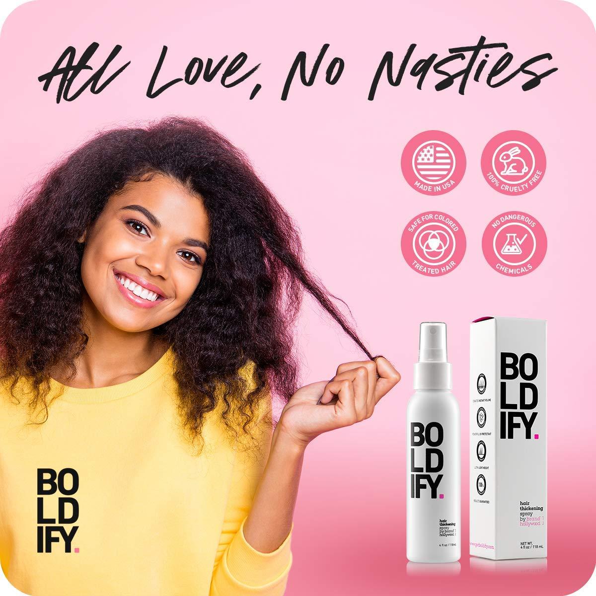 BOLDIFY Hair Thickening Spray - Instantly Thicken Hair - Stylist ...