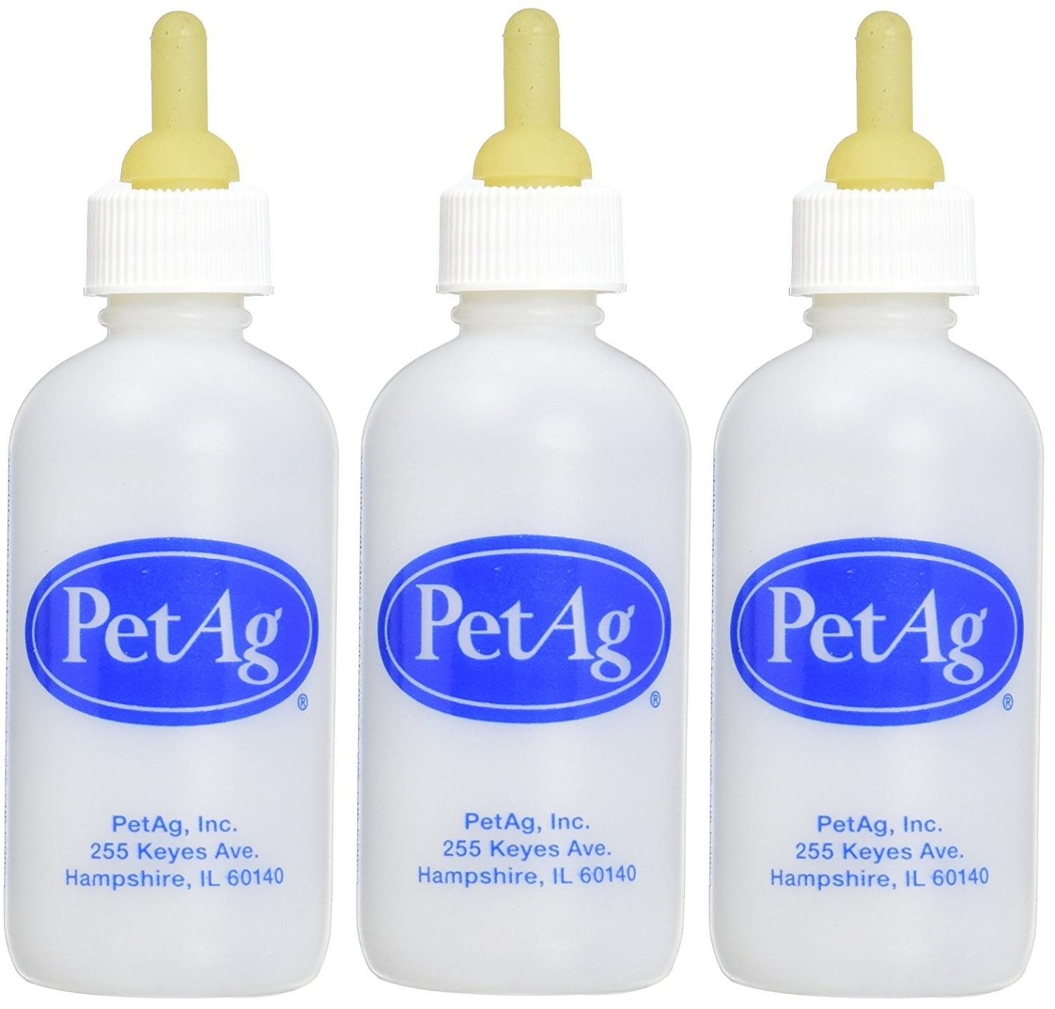 PetAg Nurser Bottle 2 oz. (3 Pack) for Small Baby Animals - Feeding ...