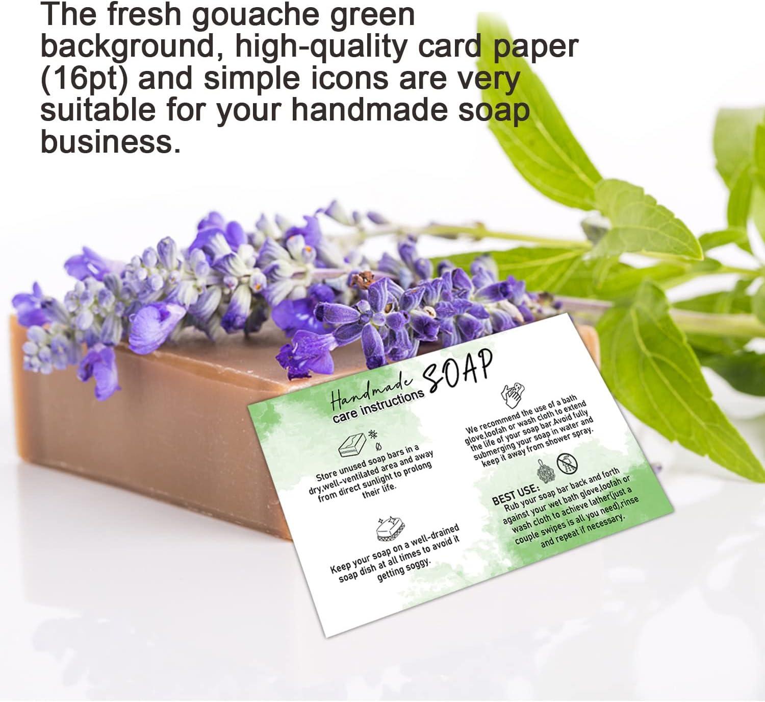 Handmade Soap Care Instructions - Feminine Soap Care Guide - 50 Pack ...
