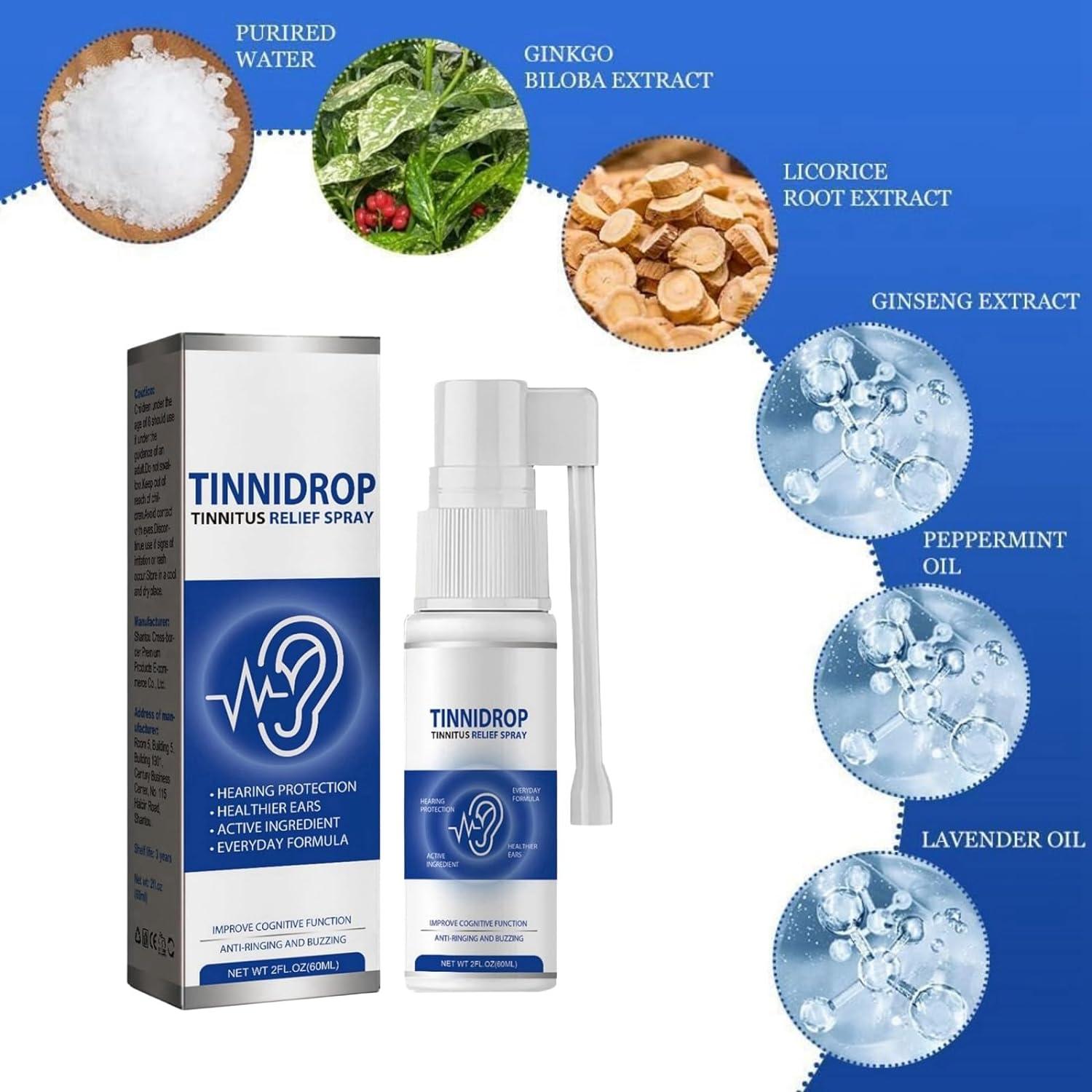 Tinnitus Relief Spray Ear Decongestant Ear Oil Drops Ear Moisturiser ...