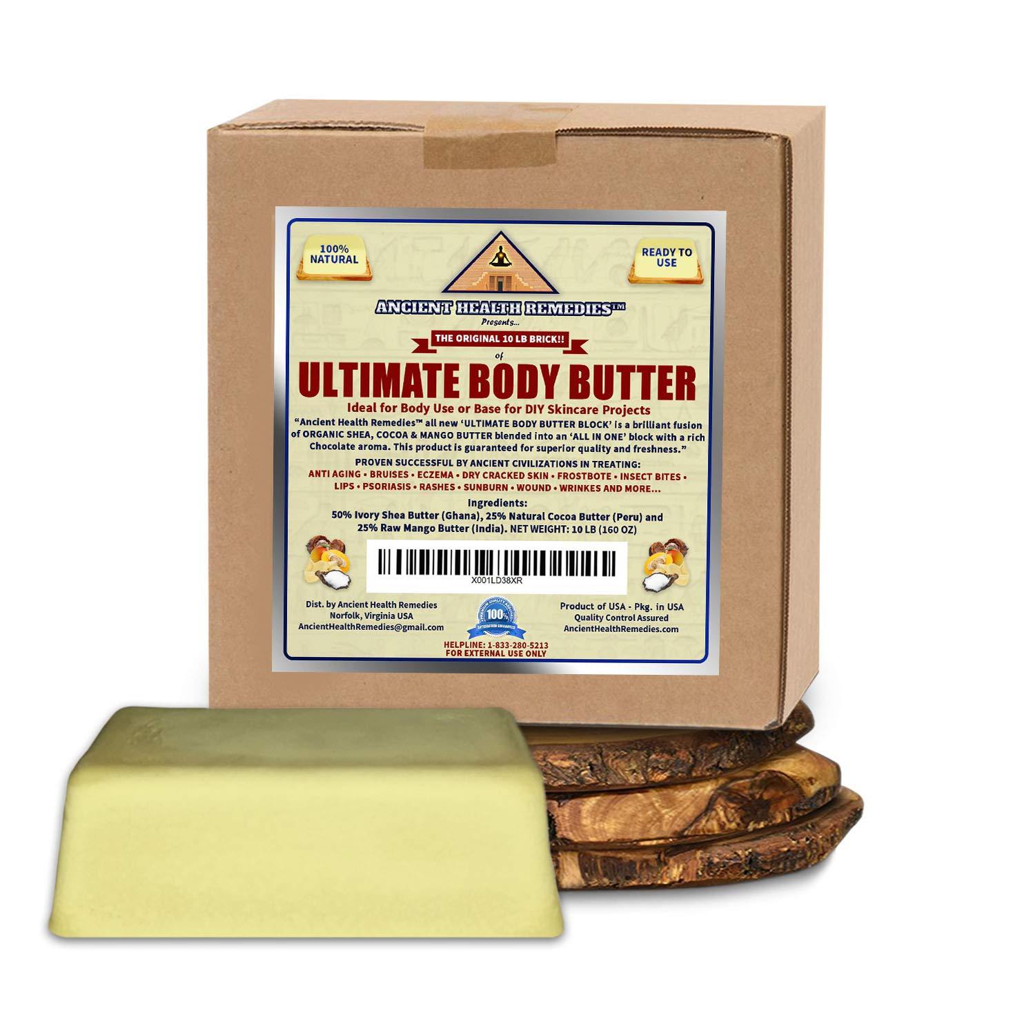 Organic Shea Cocoa Mango Butter - 10 lb. Pack - Raw Unrefined Skincare ...